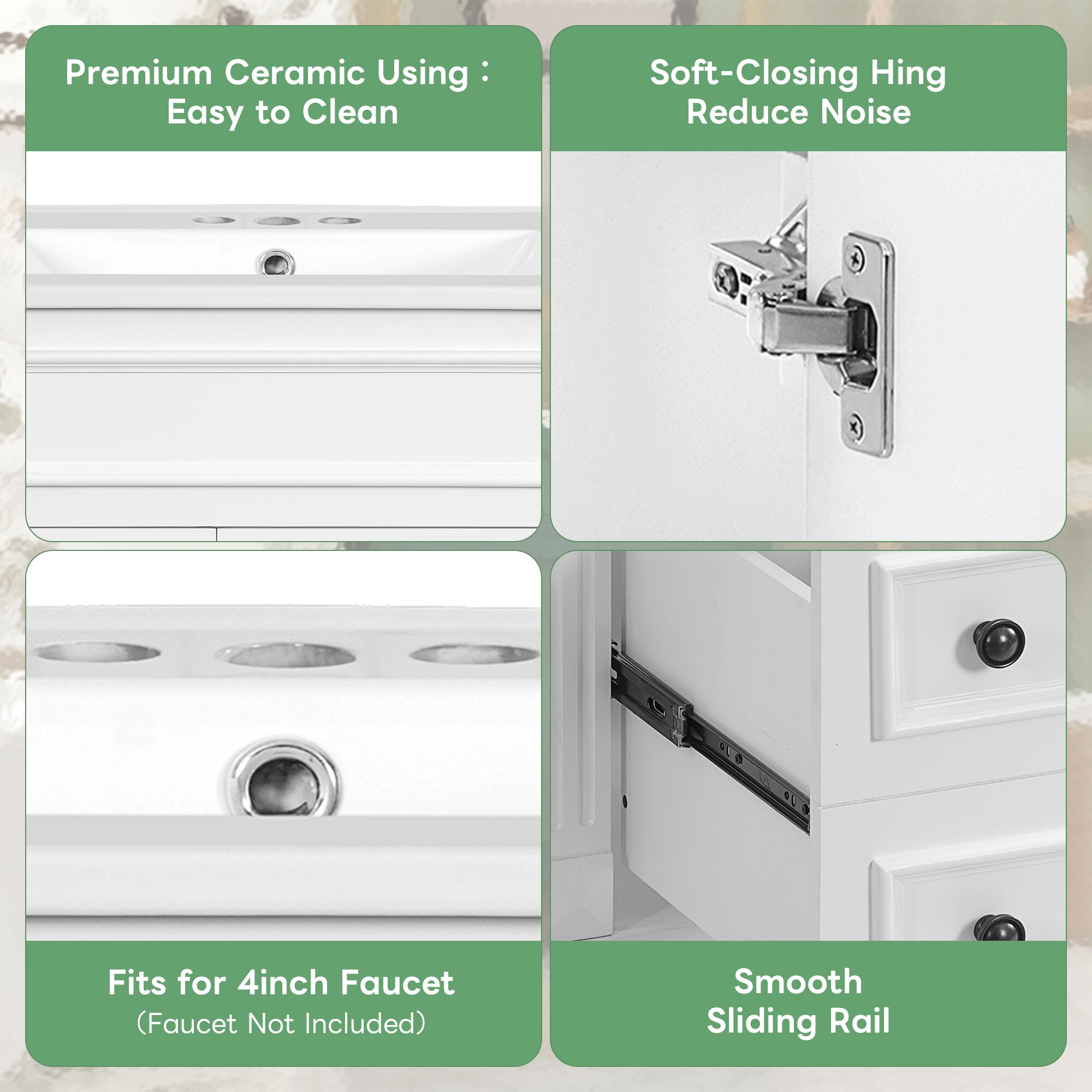 Iseryn 24-in White Undermount Single Sink Bathroom Vanity with White ...