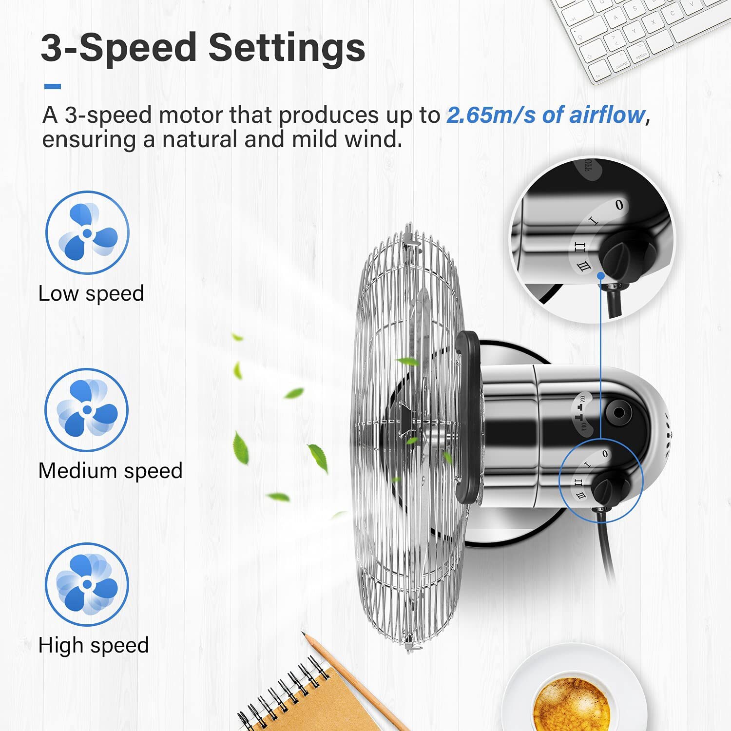 Mondawe 40-in 120-Volt 6-Speed High Velocity Indoor/Outdoor Black ...