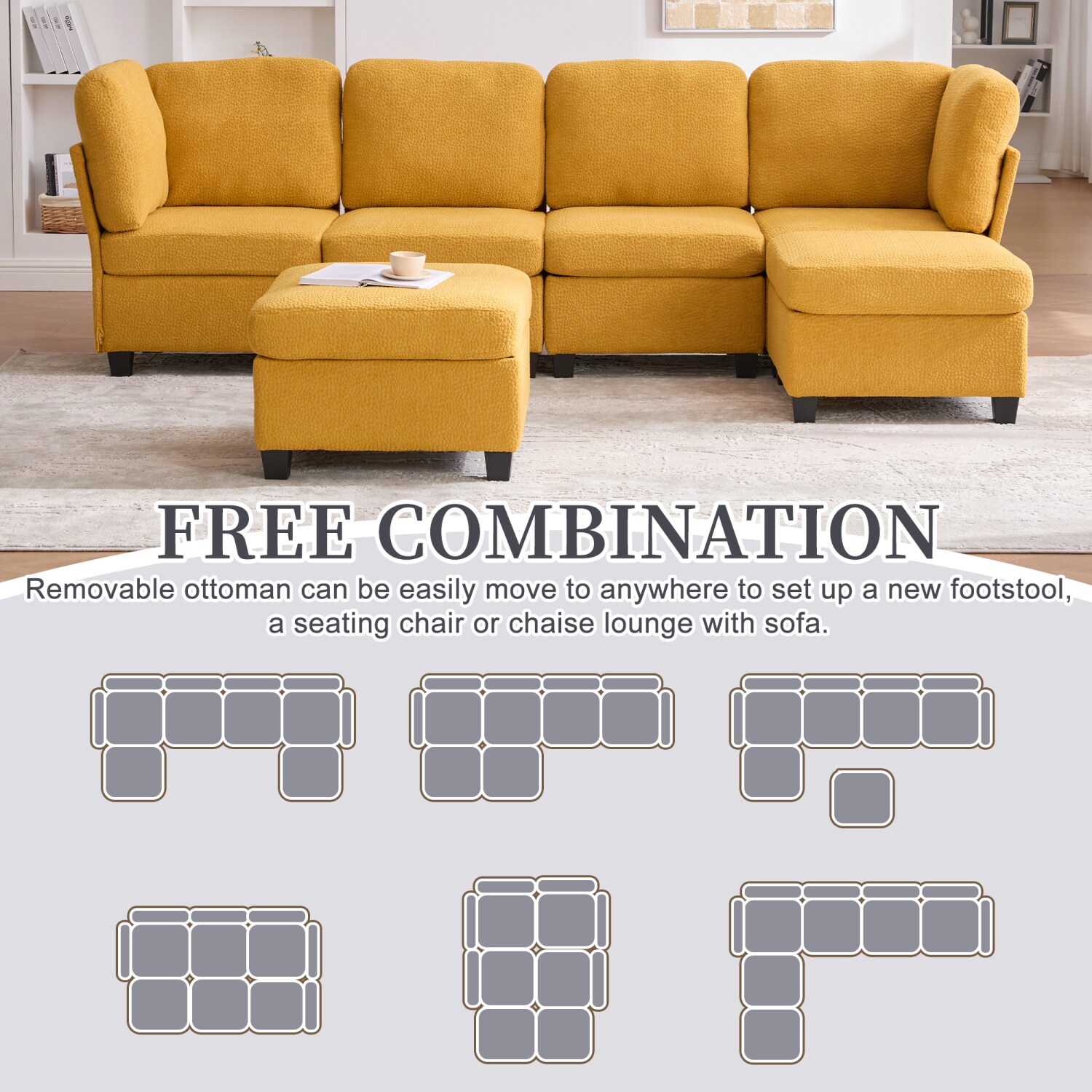 Streamdale Furniture Streamdale Modular Sectional Sofa- Convertible 6 ...