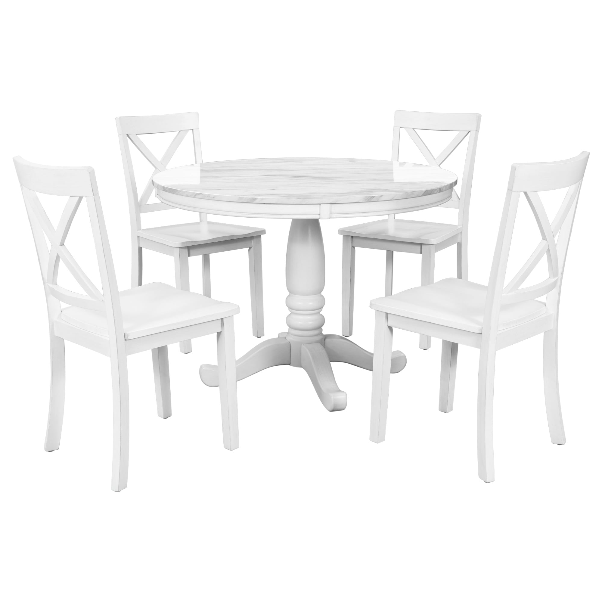 CESICIA Dining Room Sets White Contemporary/Modern Dining Room Set with ...