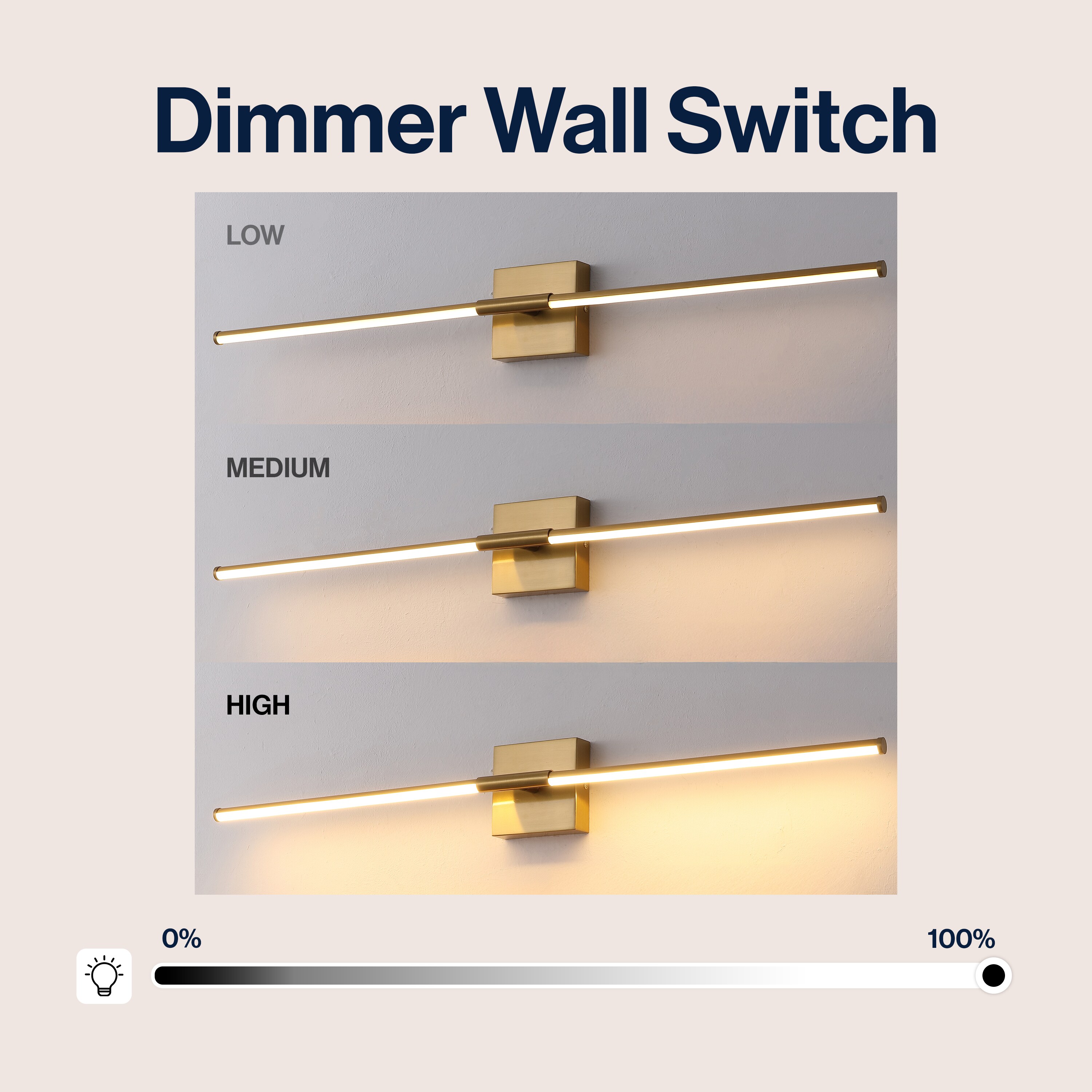 JONATHAN Y Makena Minimalist Metal Integrated 32-in W 1 -Light Polished ...