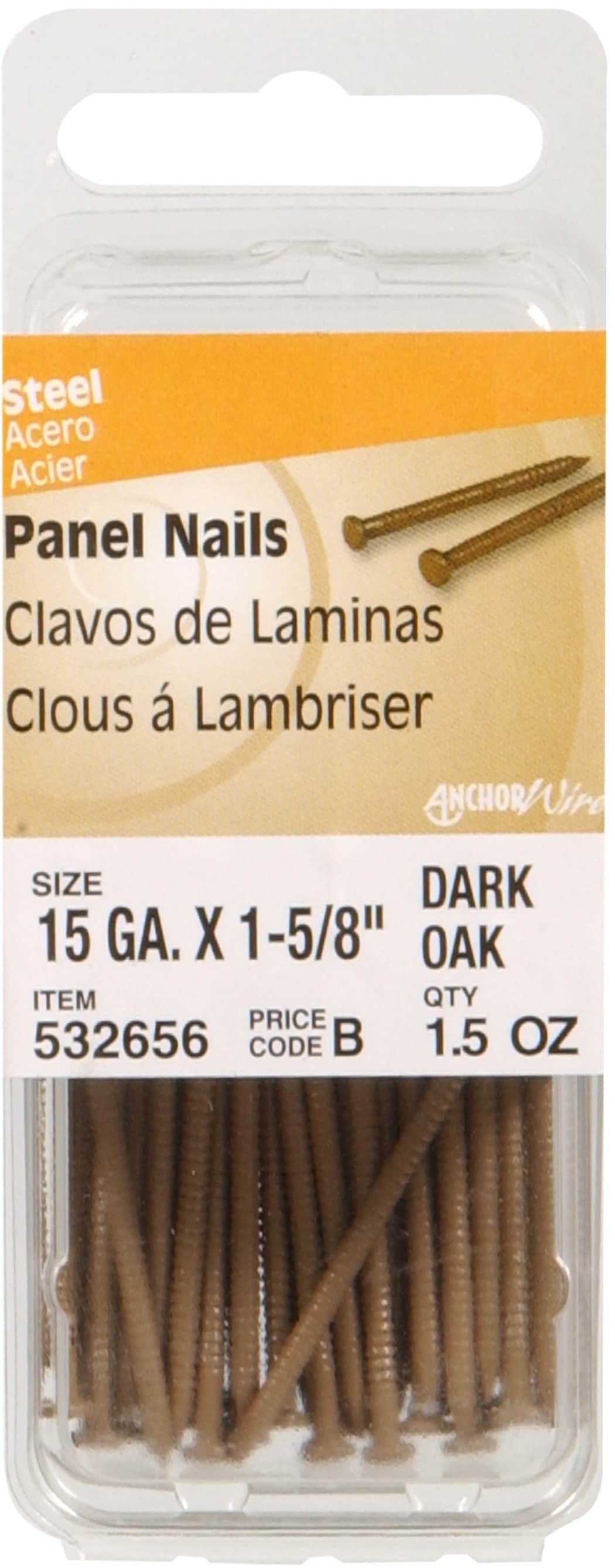 Hillman 1-5/8-in 15-Gauge Coated Panel Board Nails (1.5-Per Box) 532656 ...