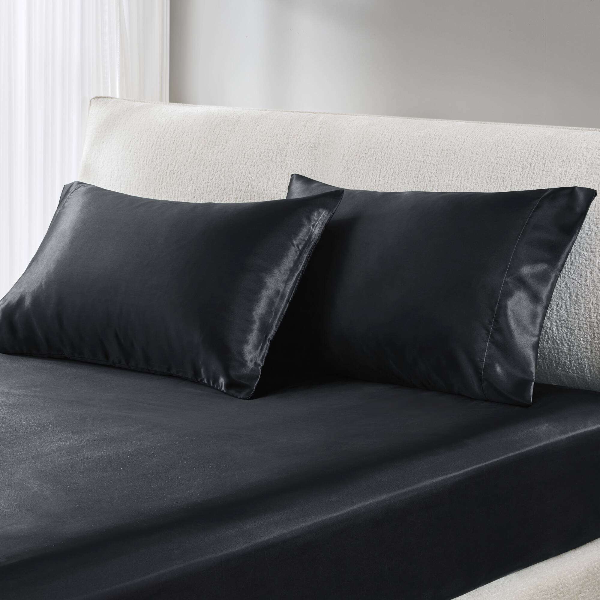 Madison Park Essentials King Polyester Black Bed Sheet Set in the Bed ...