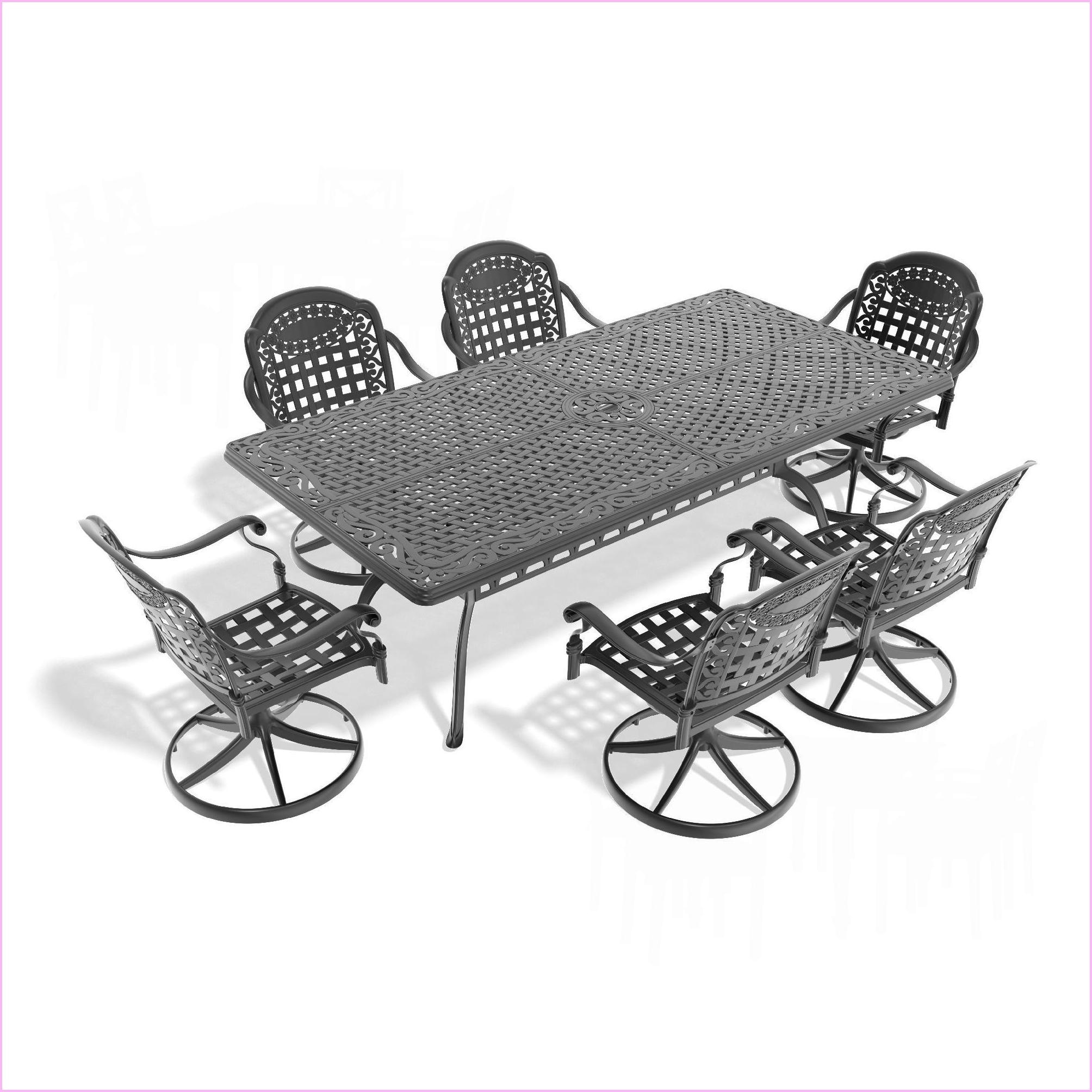 Watnature Patio Set 7 Piece Outdoor Dining with 6 Swivel Chairs n ...
