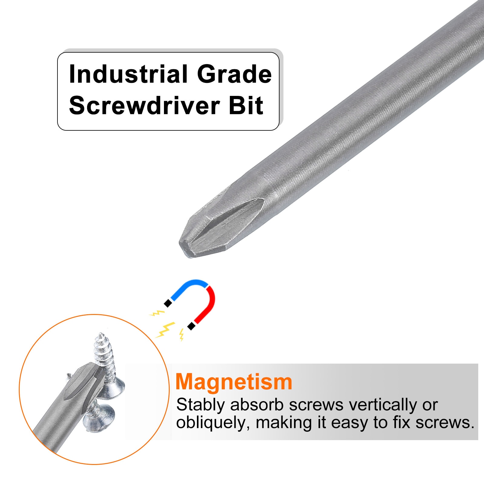 Harfington 2pcs #2 Phillips Screwdriver Bit PH2 1/4-Inch Hex Shank 8 ...