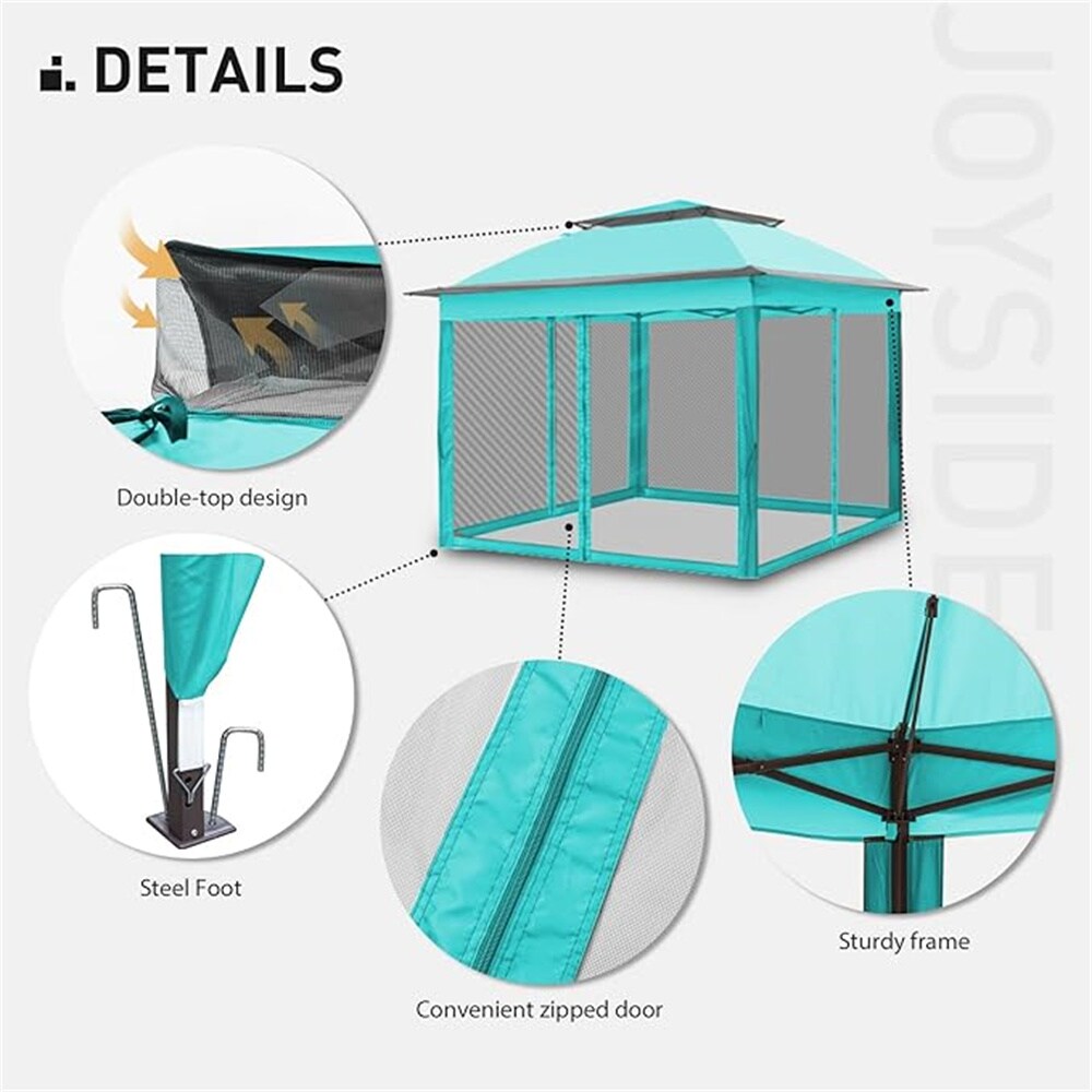 CESICIA Canopies and Gazebos 10-ft 10-in W x 10-ft 10-in L x 9-ft 6-in ...
