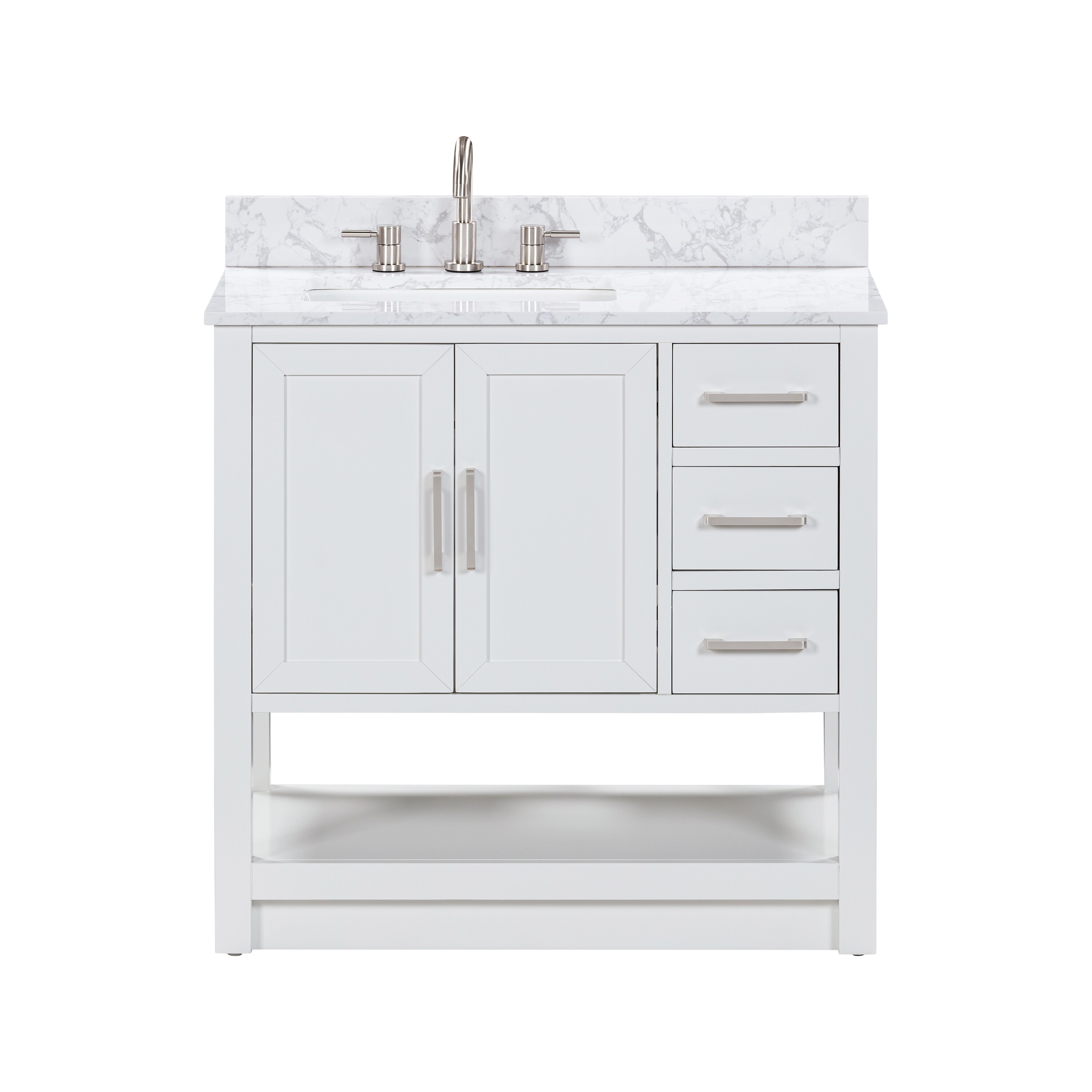 allen + roth Margie 36-in White Undermount Single Sink Bathroom Vanity ...