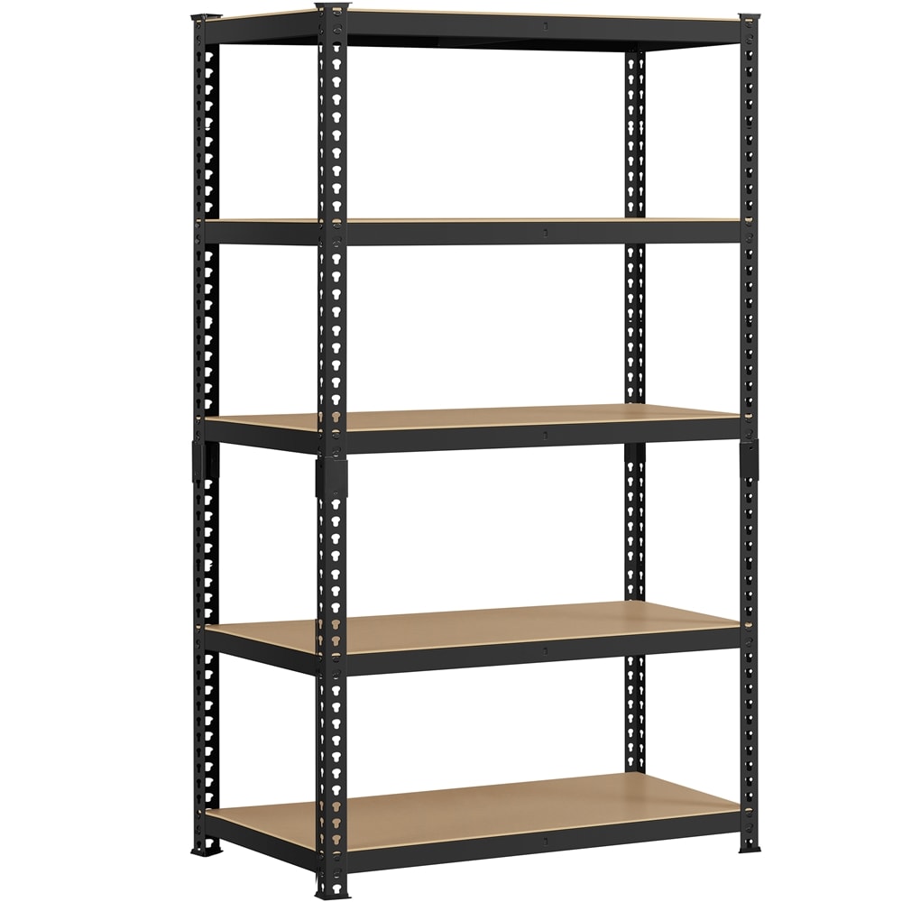 Yaheetech 5 Tiers Black Boltless Metal Storage Shelving in the ...