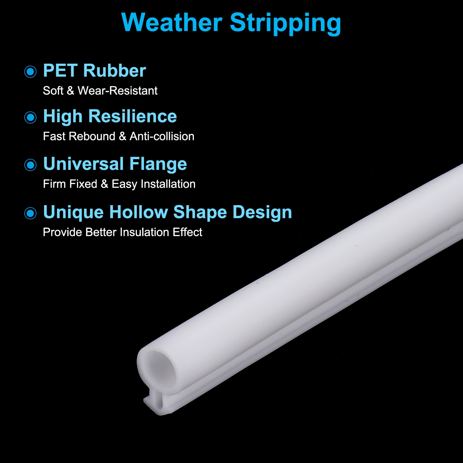 PATIKIL 16.4-Foot Weather Stripping Door Seal 9/32-Inch Dia Bulb Bubble ...