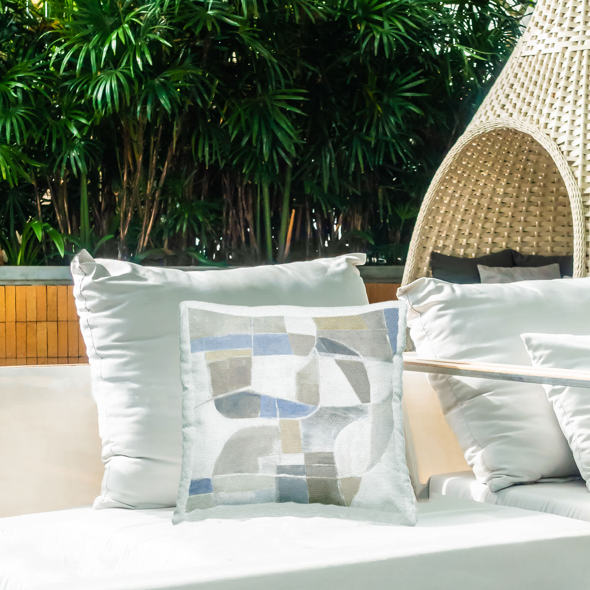 Stupell Industries Subtle Flow Geometrics Outdoor Printed Pillowdesign ...
