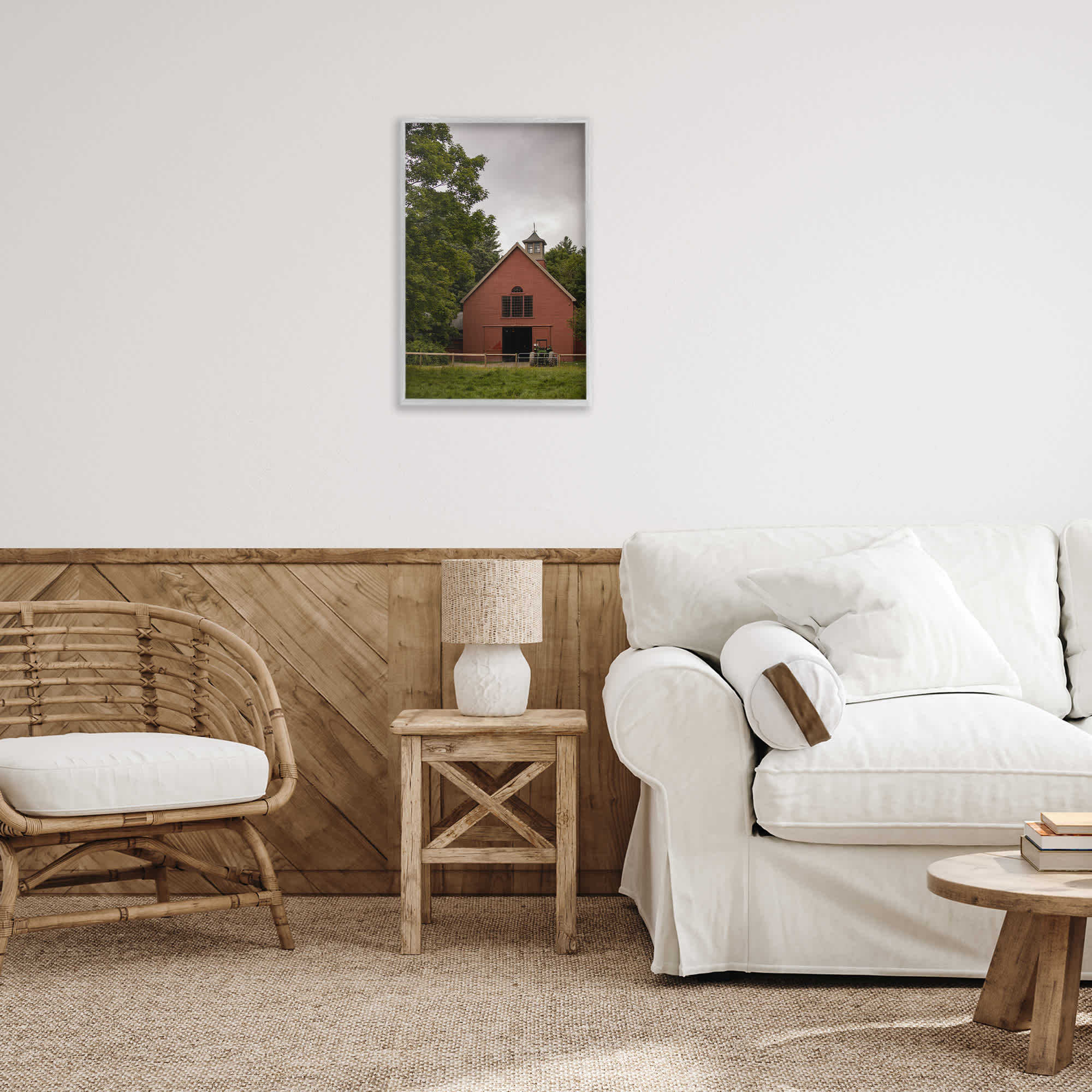 Stupell Industries Traditional Tractor and Farmhouse Gray Framed Giclee ...