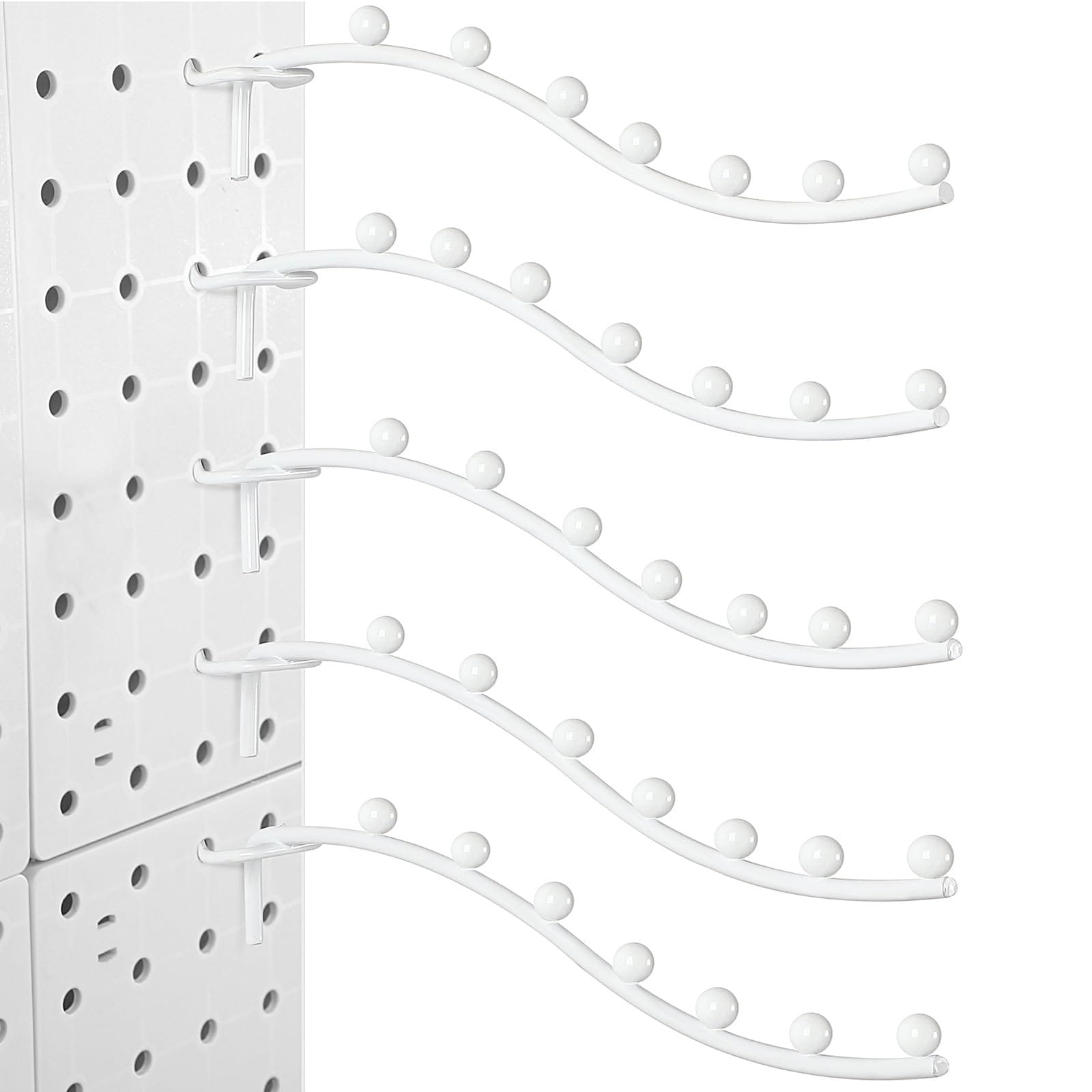 Etokfoks 7 Station Pegboard Hooks 20 Pack White Metal Wall Hangers for ...
