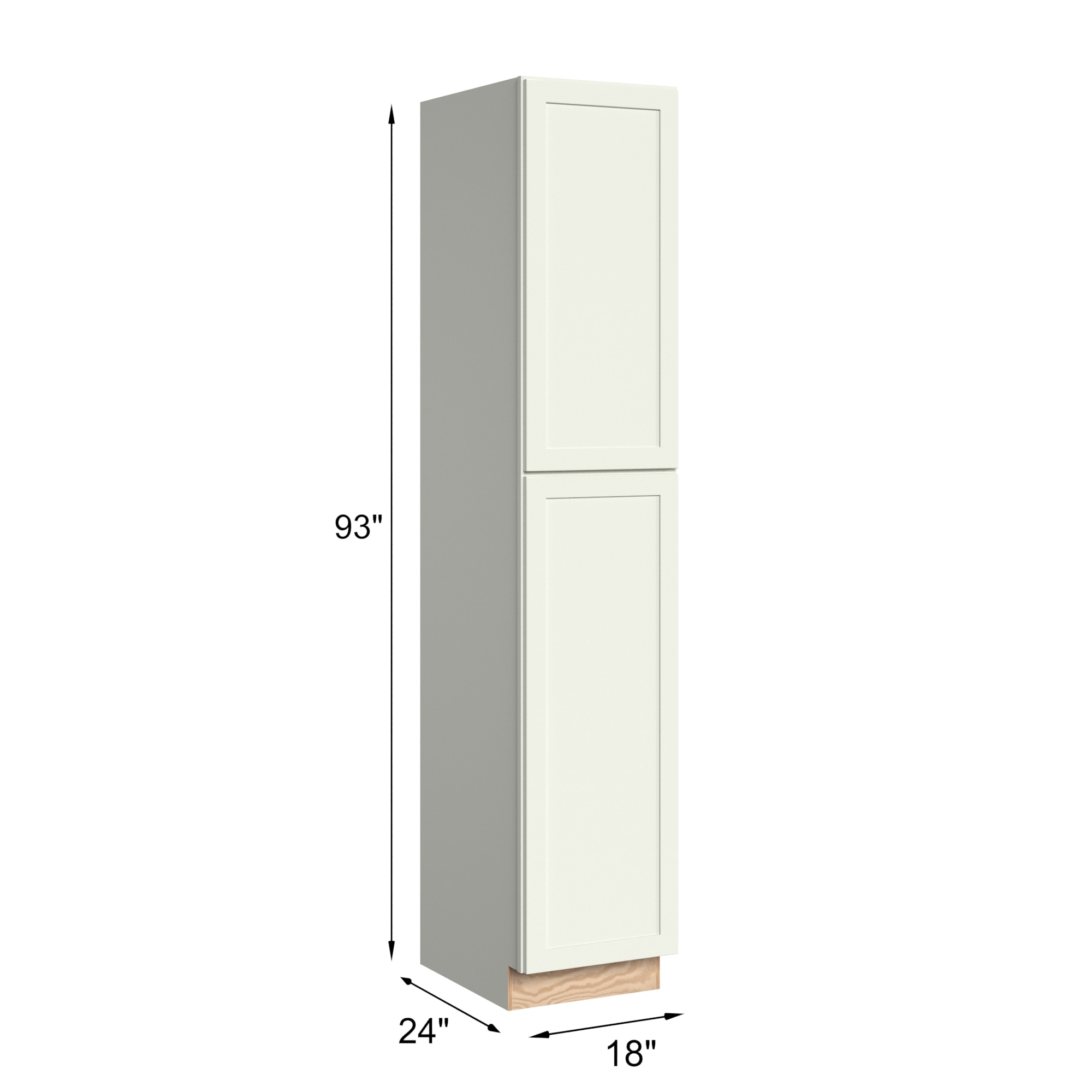 KraftMaid Momentum Deveron 18-in W x 93-in H x 24-in D Dove White ...