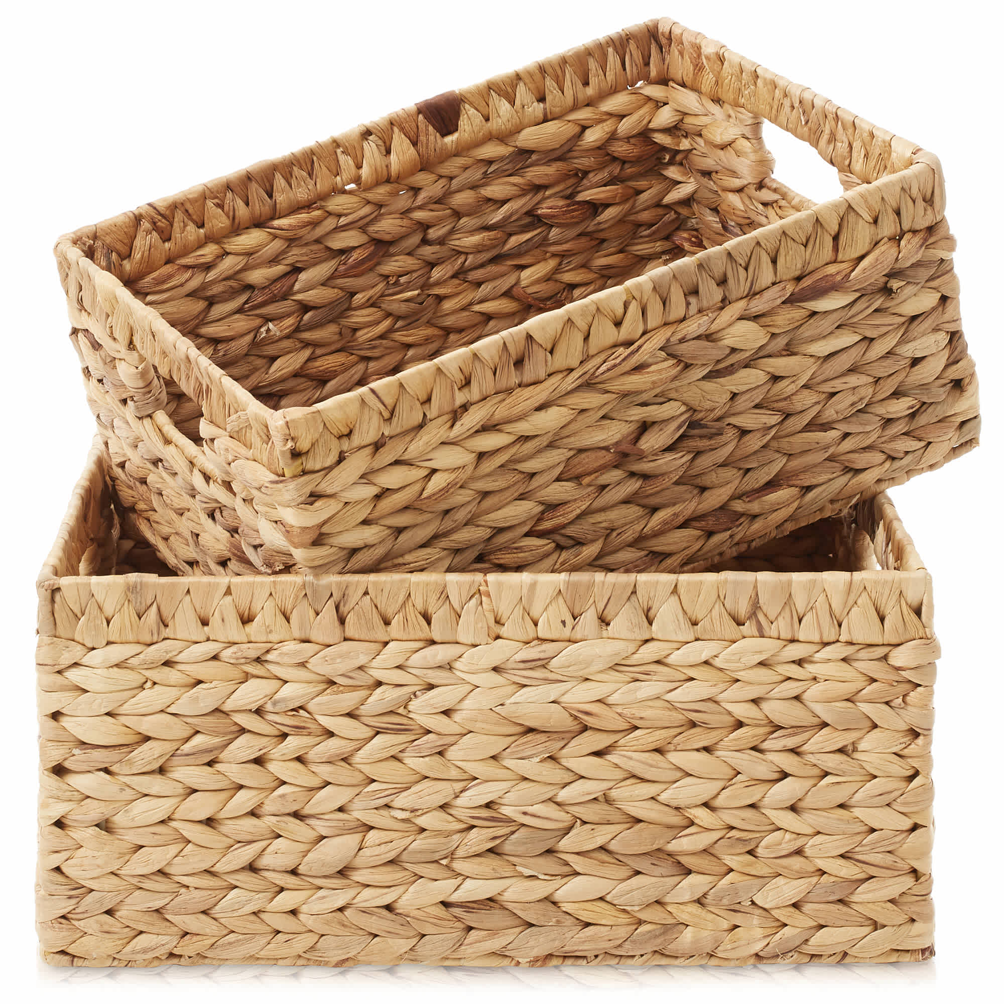 Casafield Hyacinth Storage Basket Set - 1-Jumbo+1-Large Organizers for ...