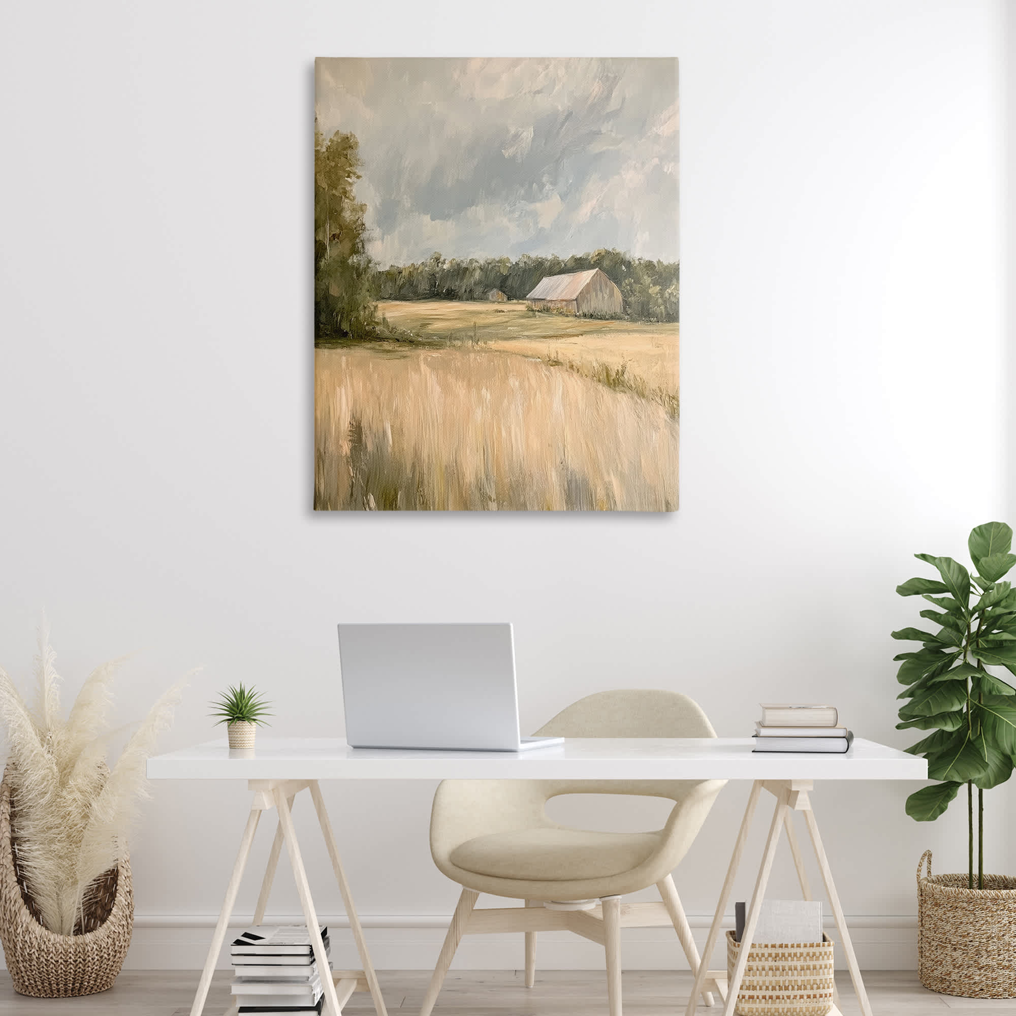 Stupell Industries Natural Farm's Wispy Grasses Canvas Wall Art By ...