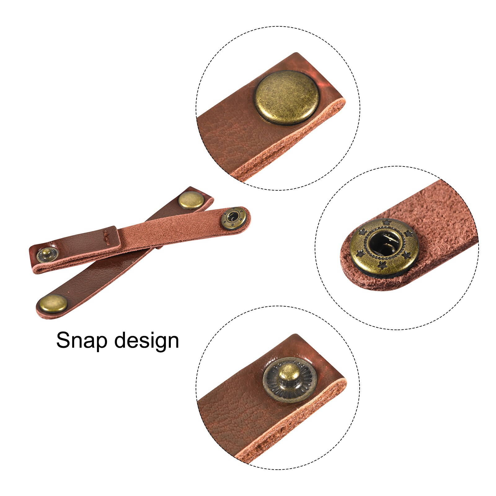 Unique Bargains 15pcs Leather Cable Straps Cord Organizer 90x12mm ...