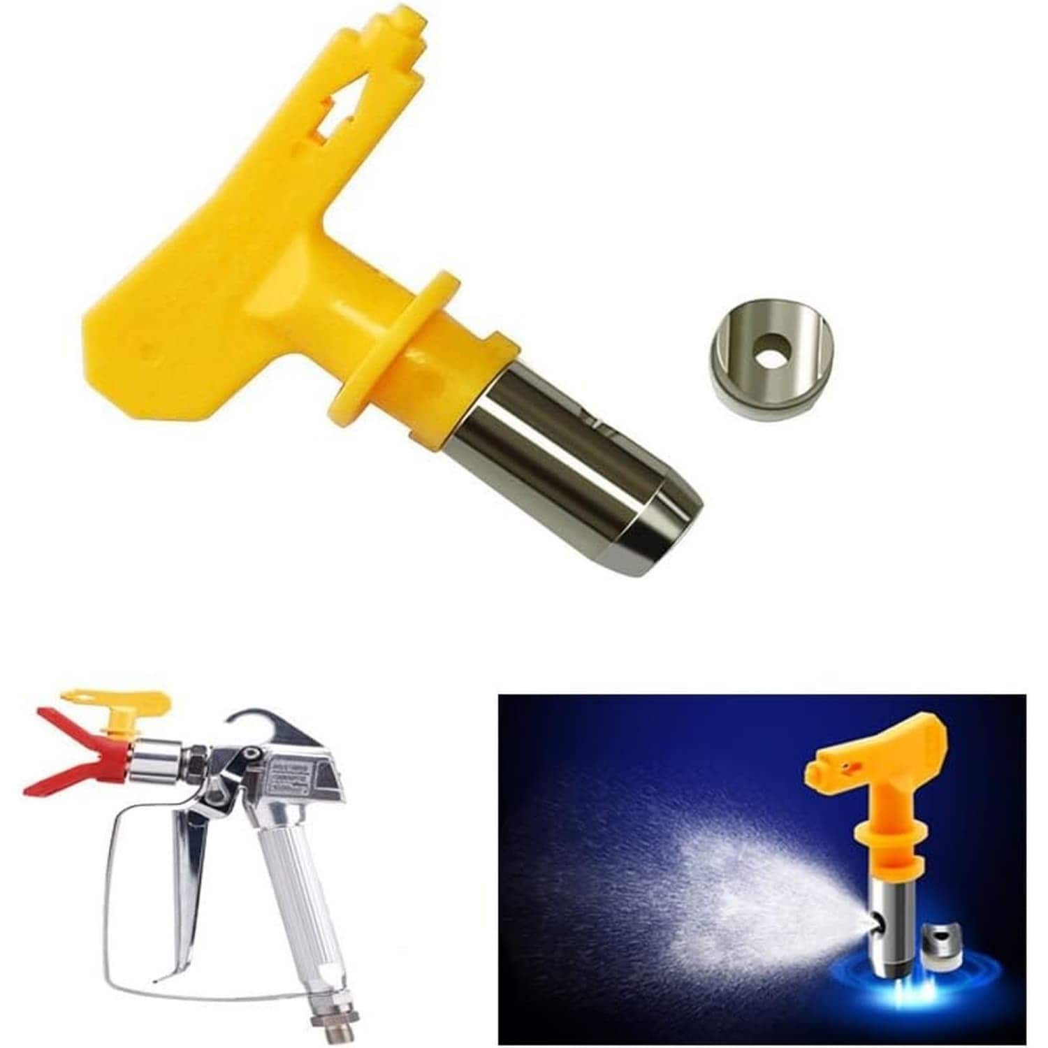 OGETFUUR 2-Pack Reversible Yellow Spray Tip set with Paint Sprayer ...