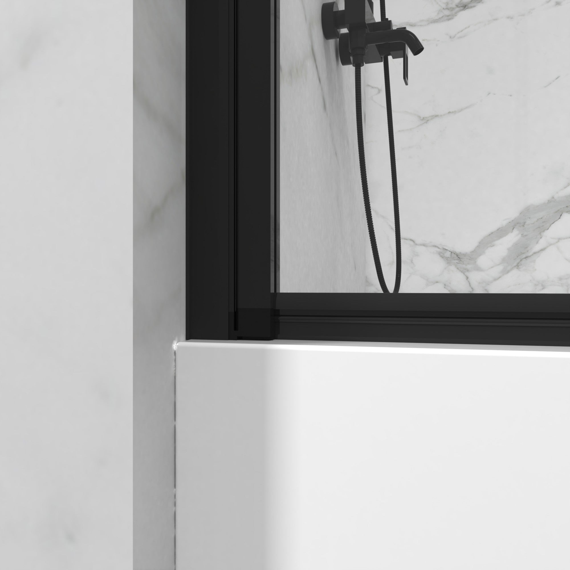 Boyel Living 180 Degree Pivot Bathtub Screen Panel 55 Inch H x 31.5 ...