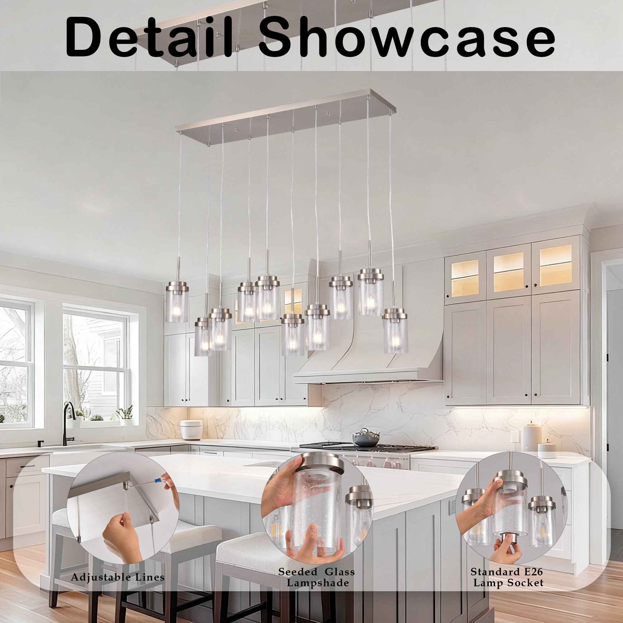 xersbav Farmhouse Dining Room Pendant Light Kitchen Island Modern ...