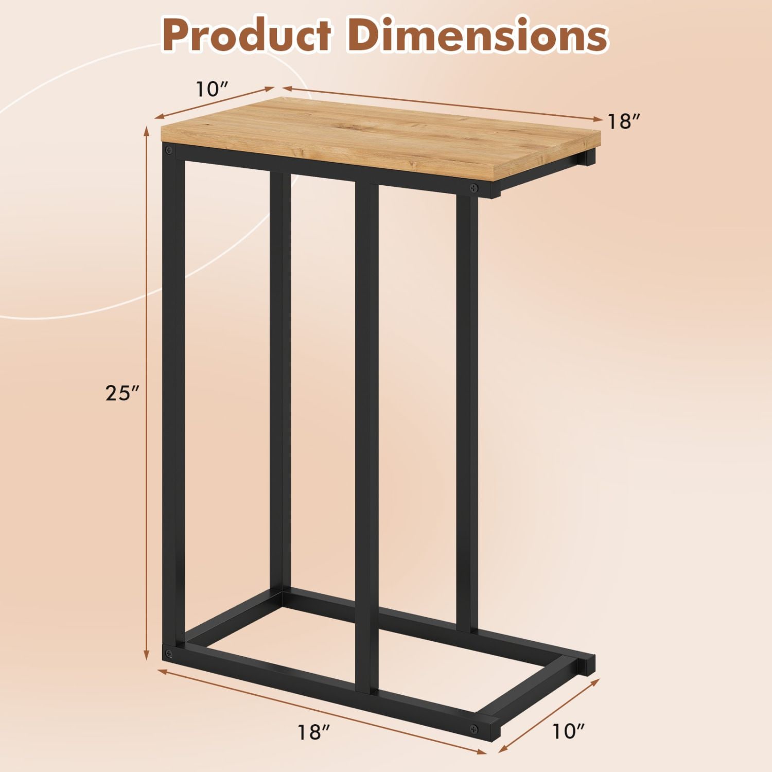 Slickblue Modern Natural/Walnut Wooden Wooden Rectangular End Table ...