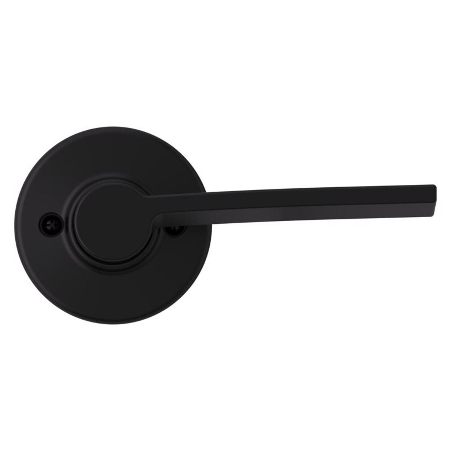 Kwikset Ladera Matte Black Half-Dummy Lever Right Handed in the Door ...