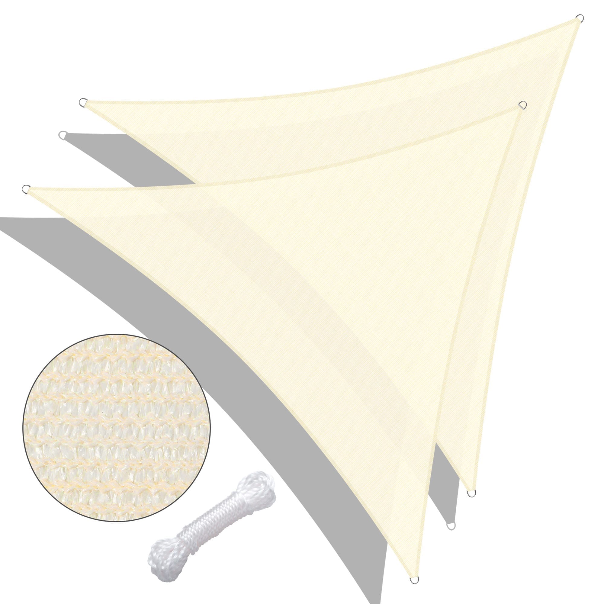 Yescom 22 FT UV Block Triangle Sun Shade Sail Canopy Cover Net 2 Pack ...