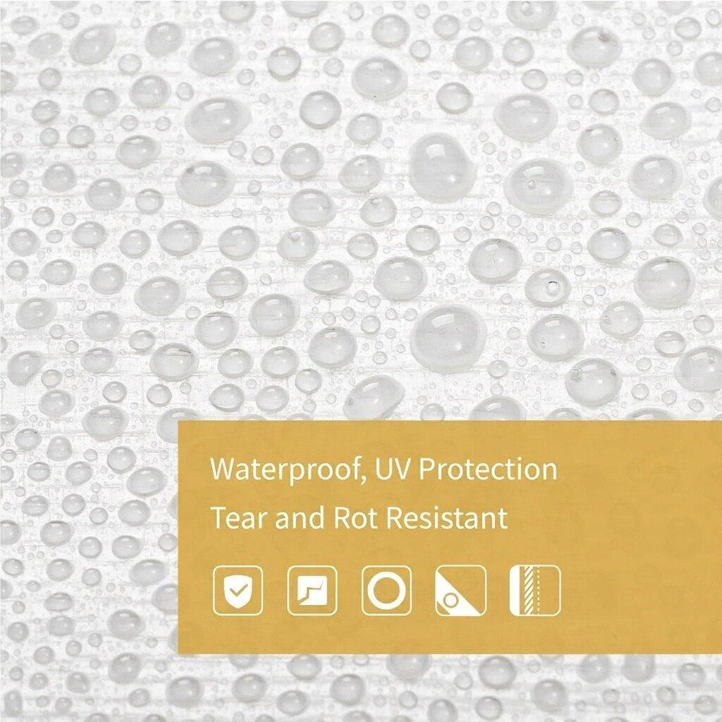 Phyfalip Heavy Duty Tarp 20 x 20 Feet White Waterproof Poly Sheet 10mil ...