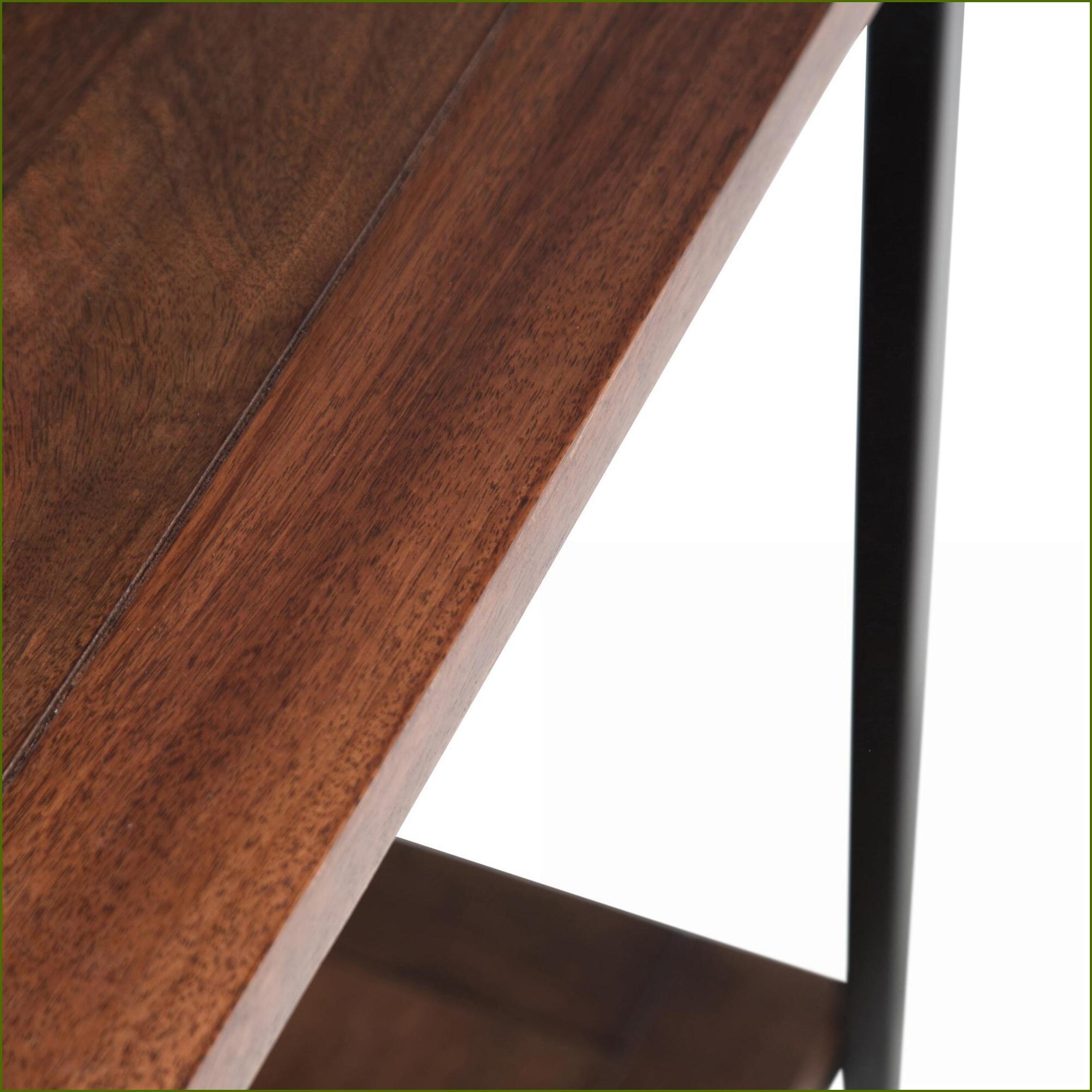 Watnature Dark Cognac Brown Industrial Coffee Table with Solid Mango ...