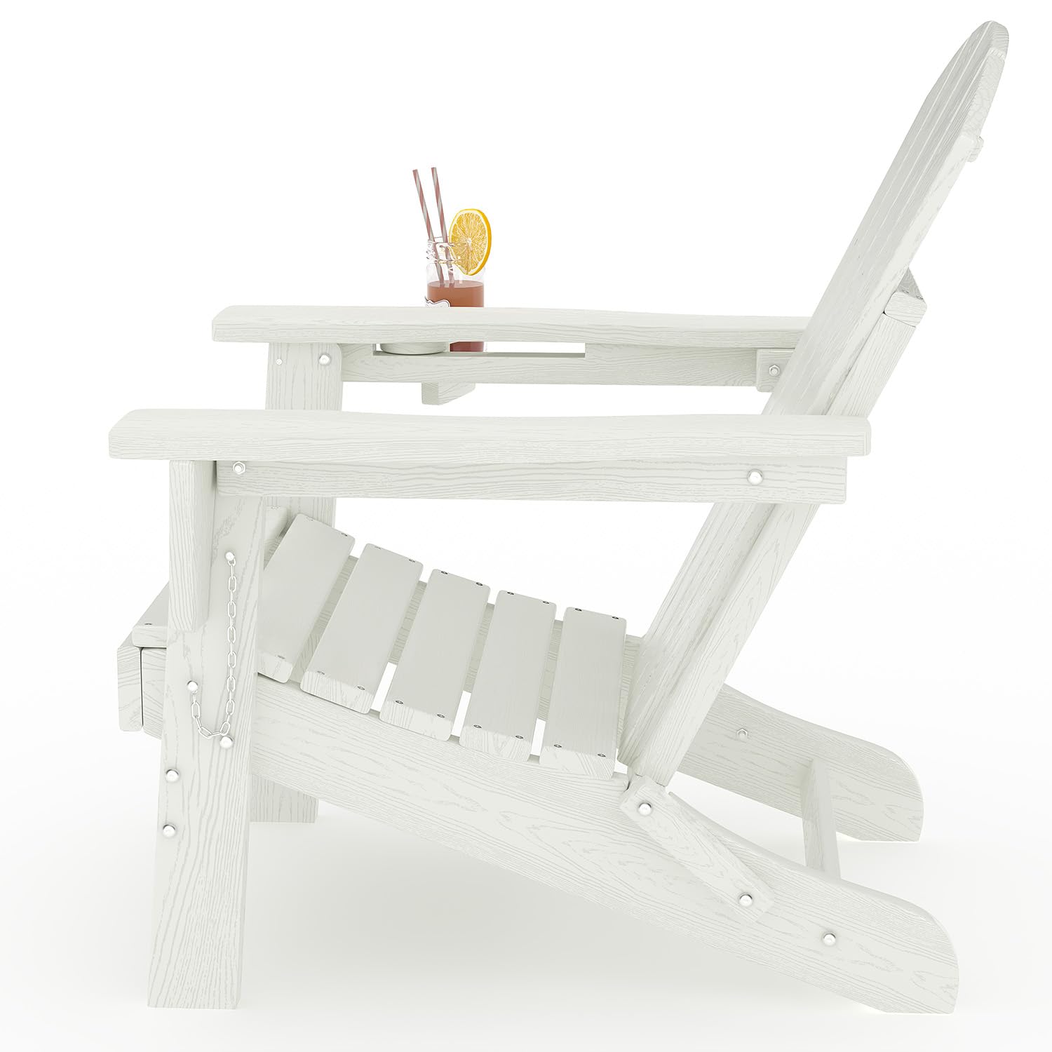 IdealHouse Folding Adirondack Chair All-Weather HDPE Outdoor Chair ...