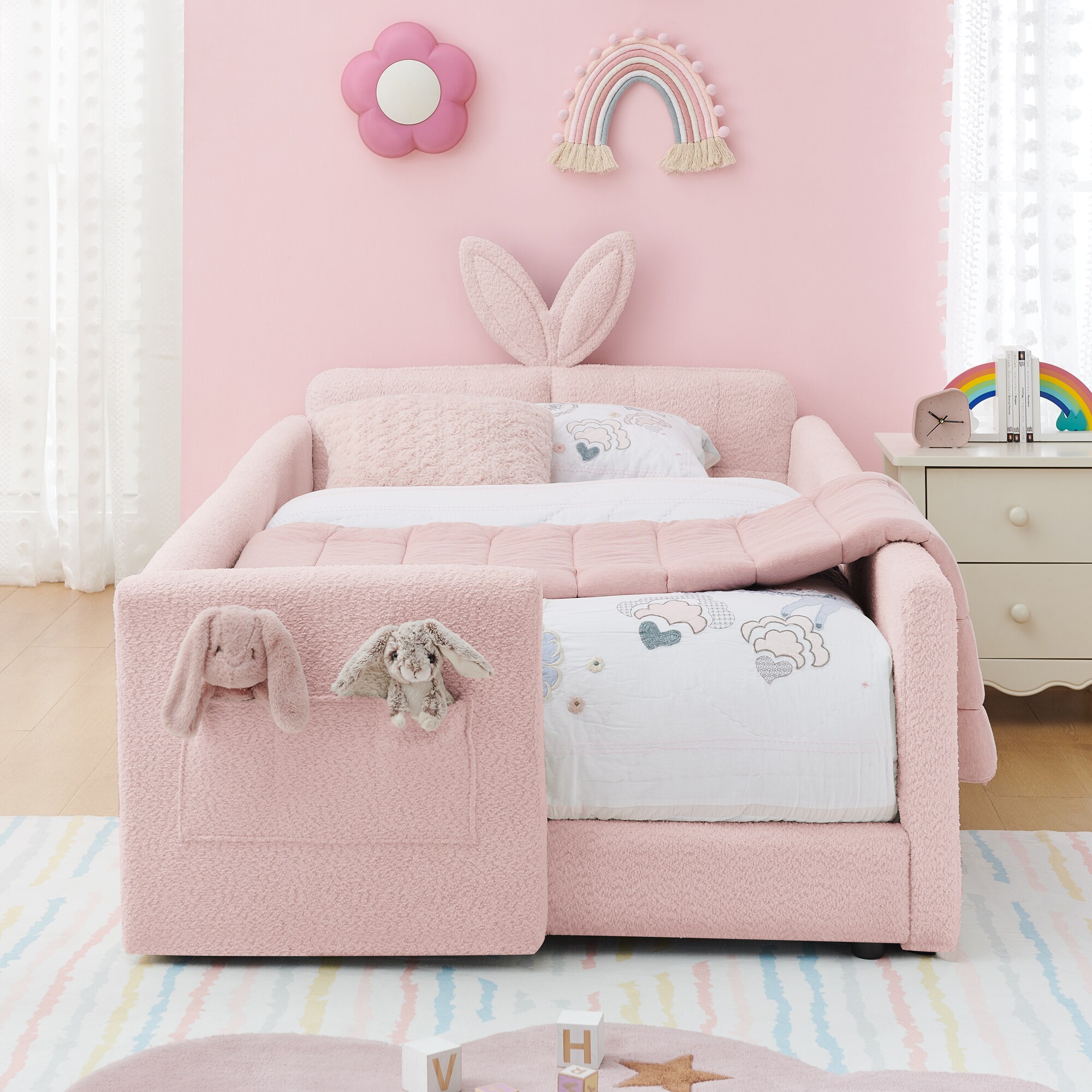 KTMBDW Twin Size Toddler Bed - Upholstered Montessori Bed Frame with ...