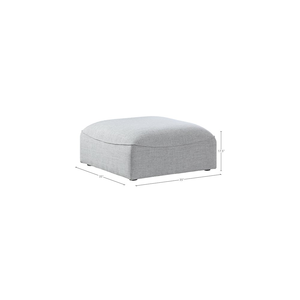 Meridian Miramar Grey Durable Linen Textured Ottoman in the Ottomans ...