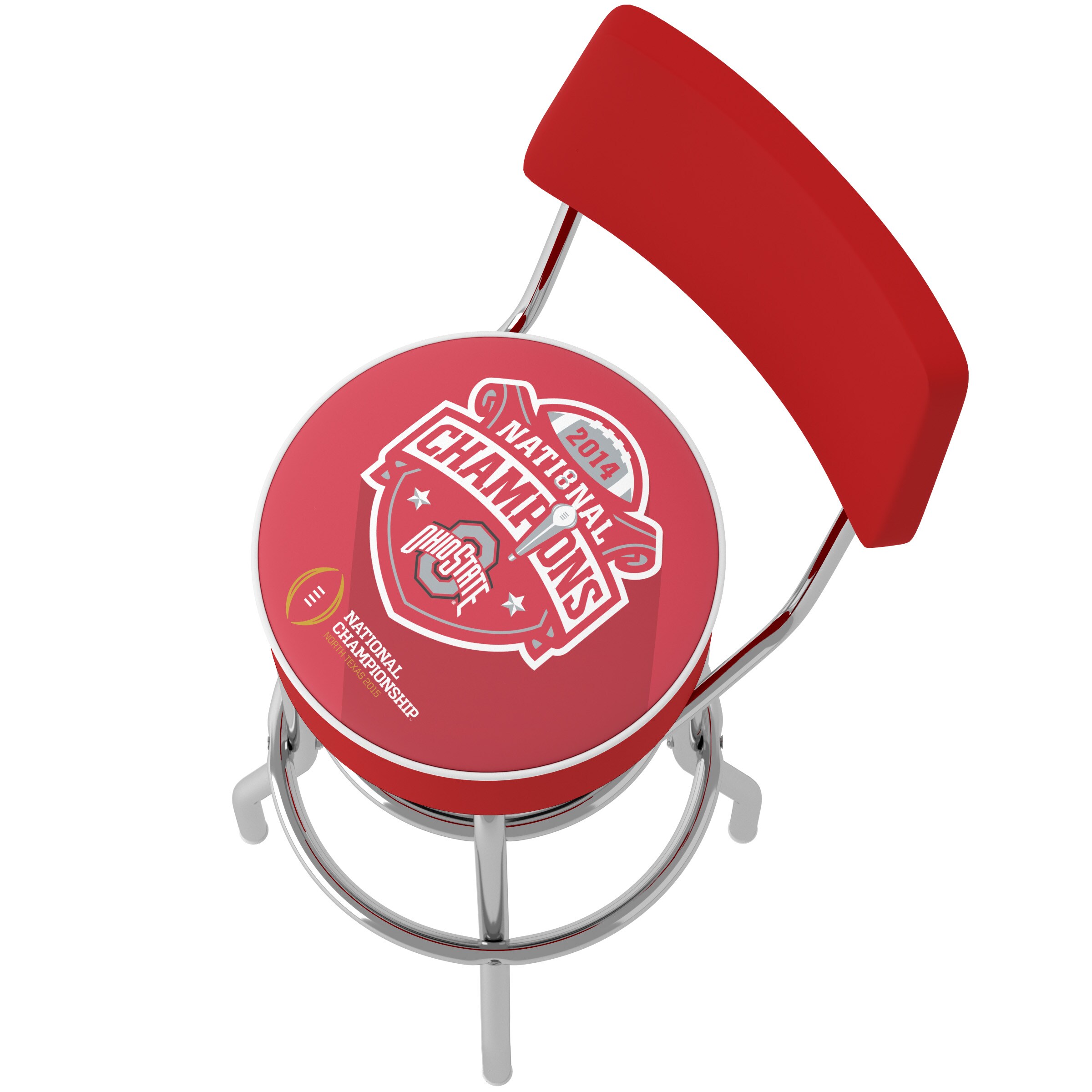Trademark Gameroom Red 5-in H Bar height Upholstered Swivel Metal Bar ...