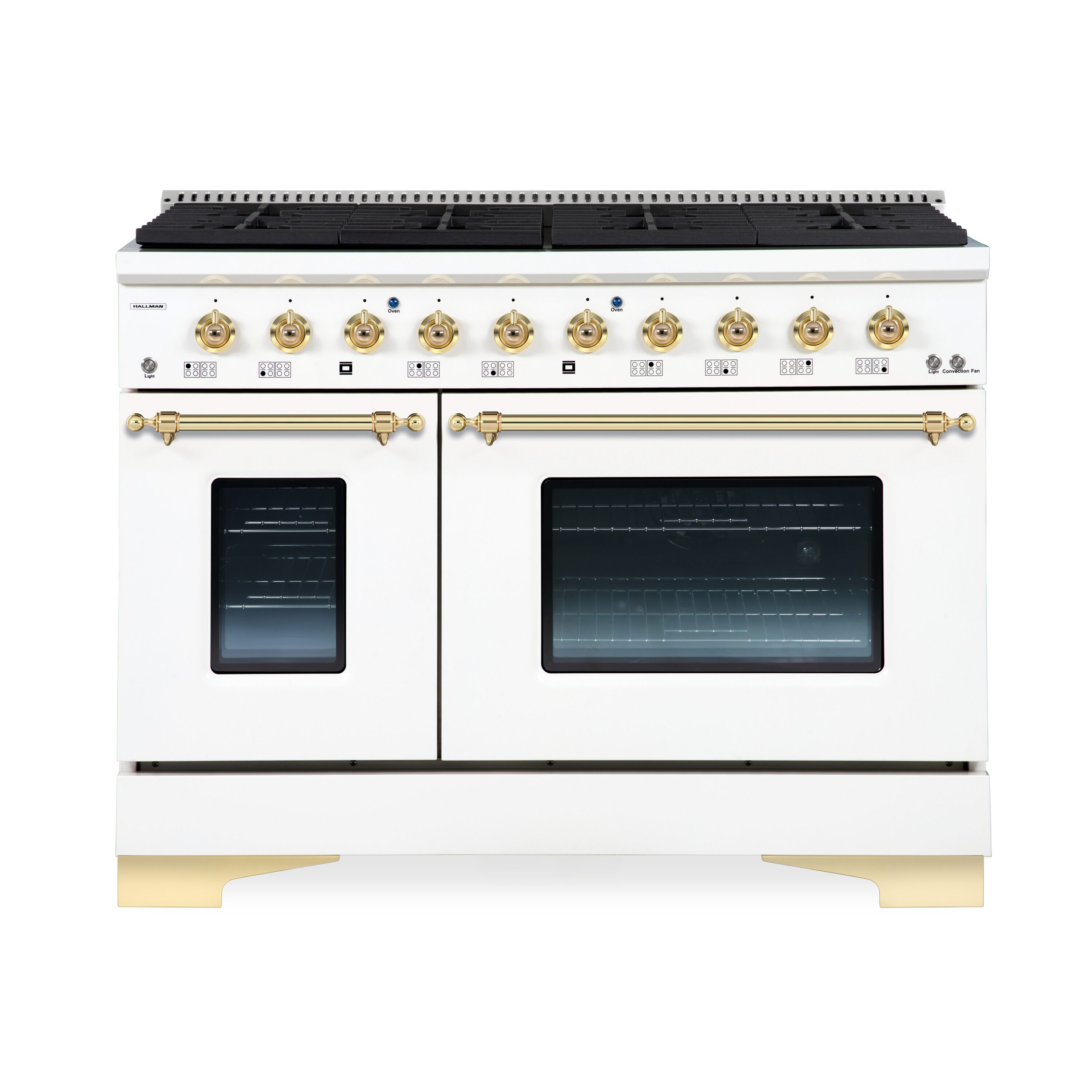 Hallman 48-in 4.2-cu ft / 2.5-cu ft Convection Oven Freestanding Double ...