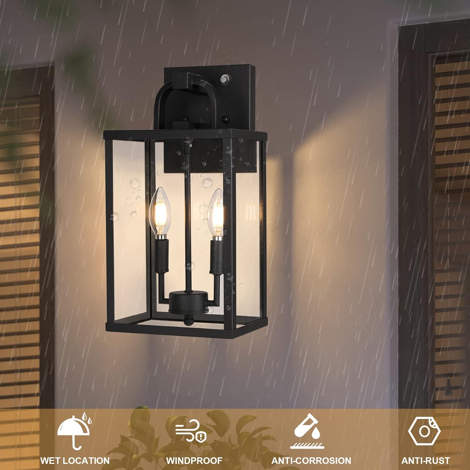 Cinoton Large Outdoor Light Fixutre 2-Light Dusk to Dawn Outdoor ...