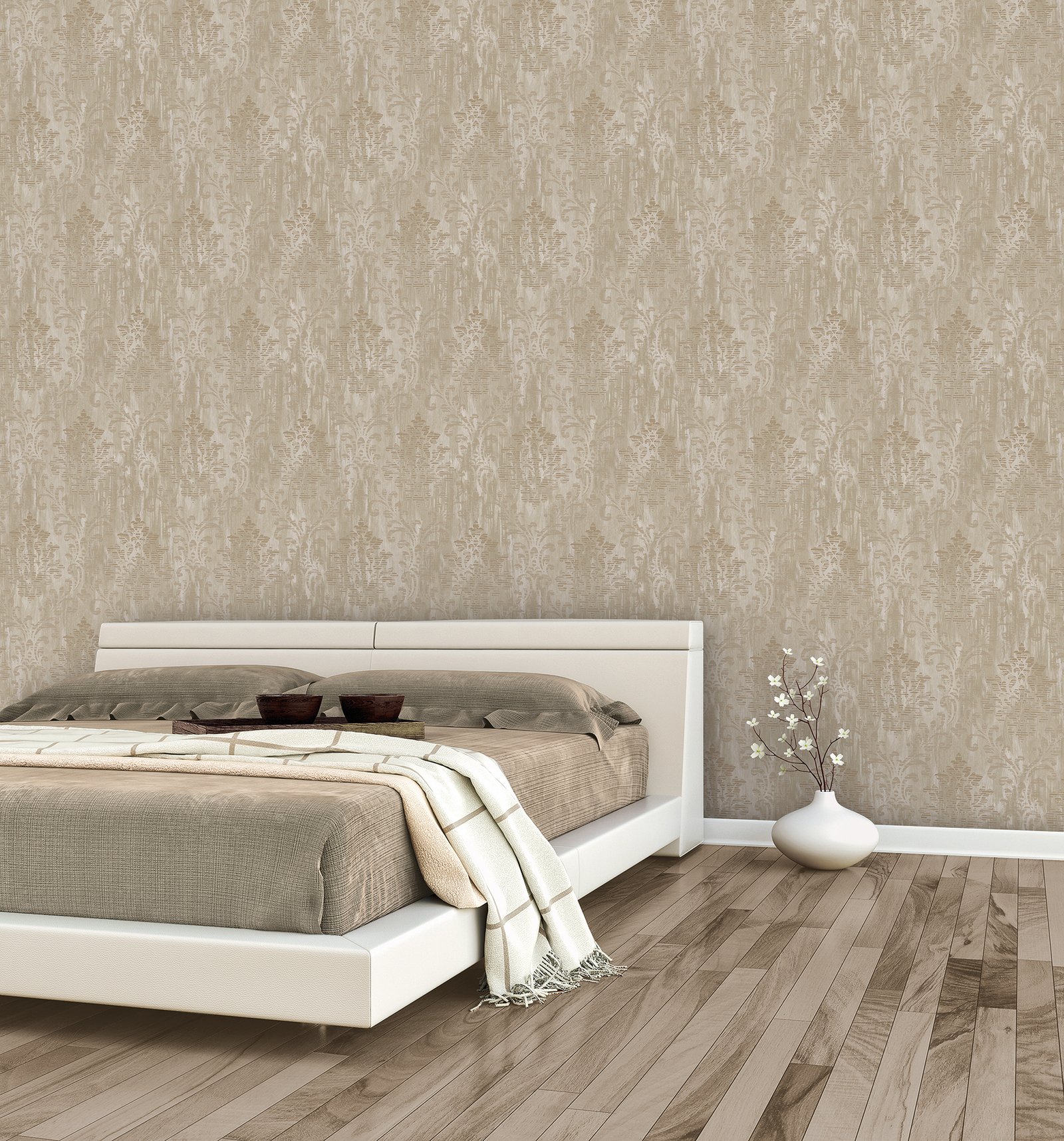 Galerie Metallic FX Modern Metallic Damask Gold Wallpaper W78177 in the ...