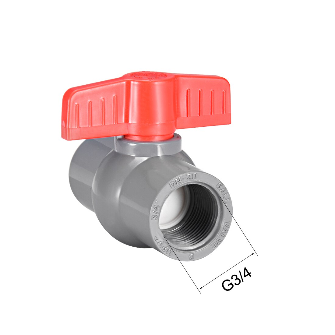 Unique Bargains PVC Ball Valve Supply Pipe Knob Threaded Ends G3/4 ...