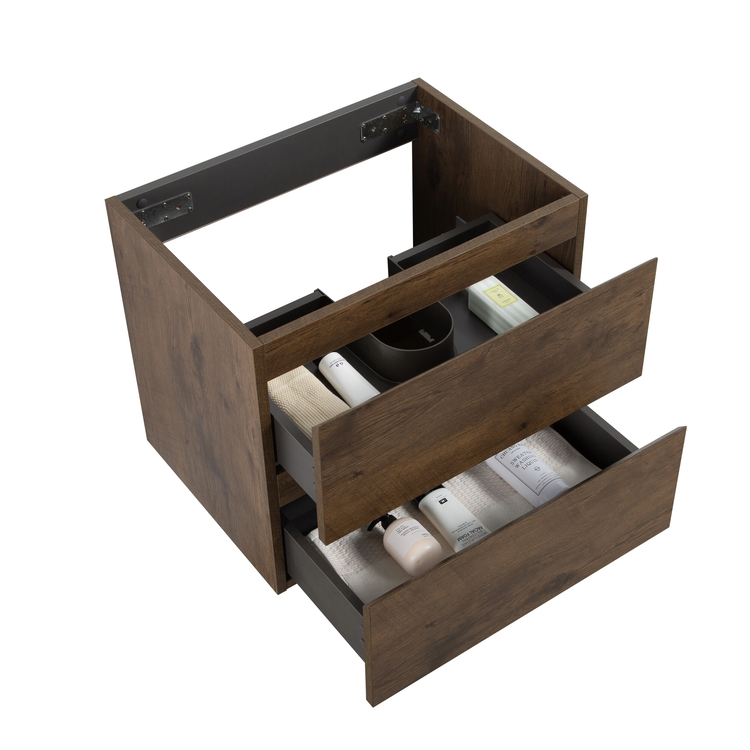 GDFStudio Aura 24 Inches Wall Mount Bathroom Cabinet without Basin with ...