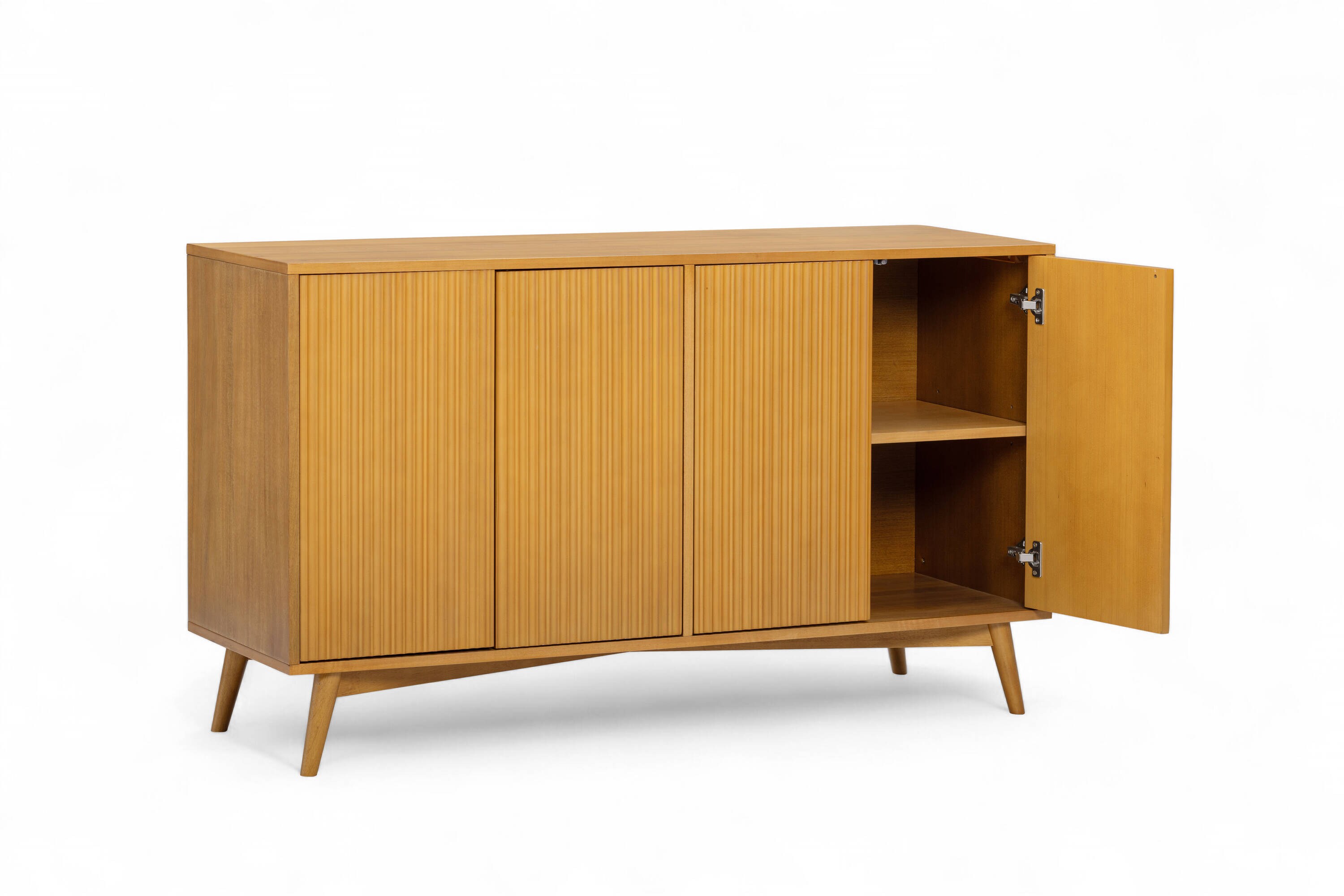 Teamson Home Tremolo 55 in. W Fluted Sideboard Cabinet with 4 Push-Open ...