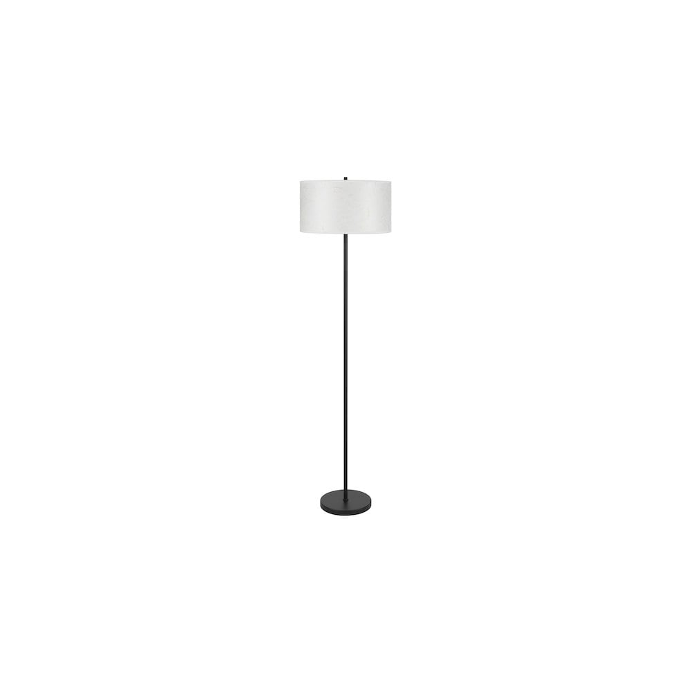 Cal Lighting 100 Watt Octavia Black Metal Pole Lamp with White Drum ...