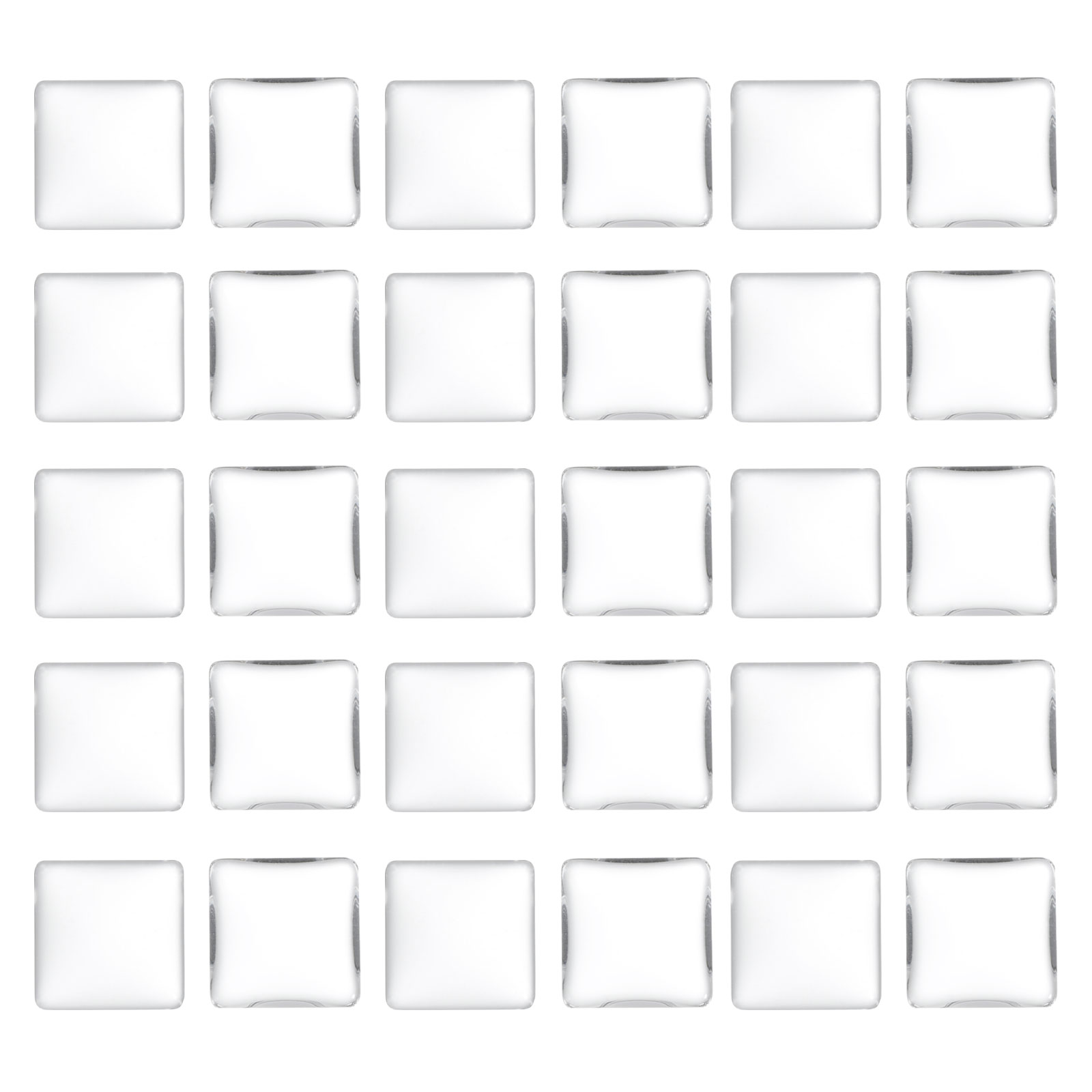 PATIKIL 100pcs Transparent Glass Cabochons 10x10mm Square Glass Dome ...