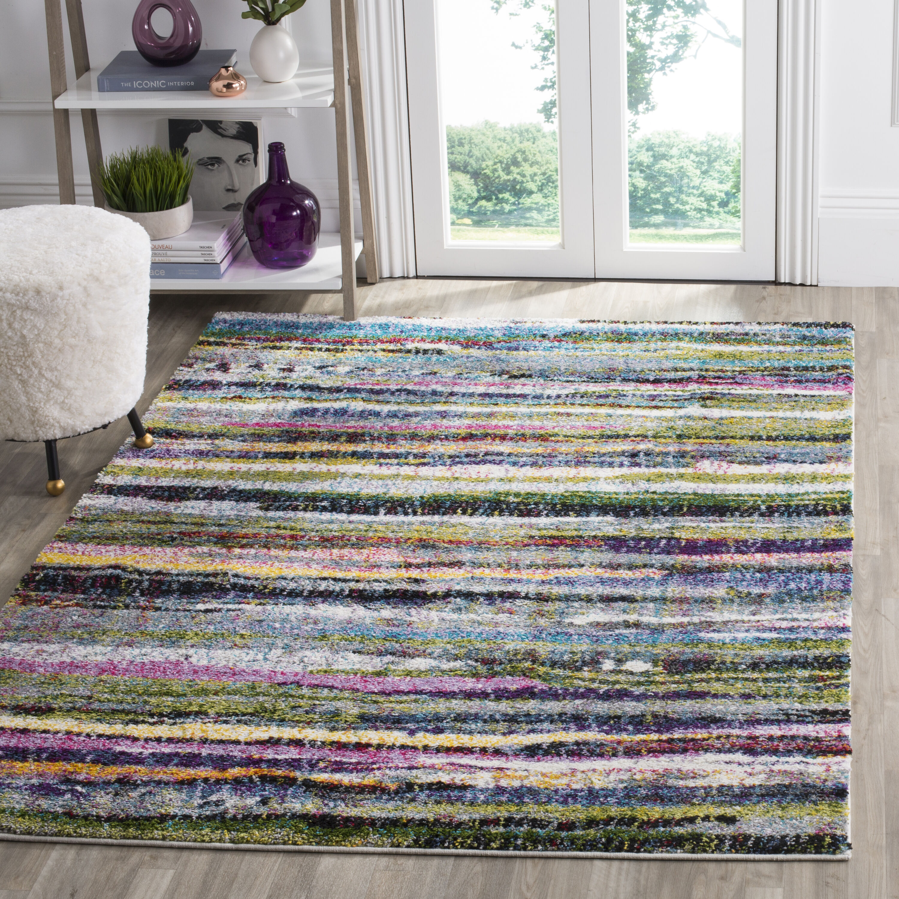 Safavieh Fiesta Shag 367M Multi 4 x 6 Rectangular Area rug in the Rugs ...