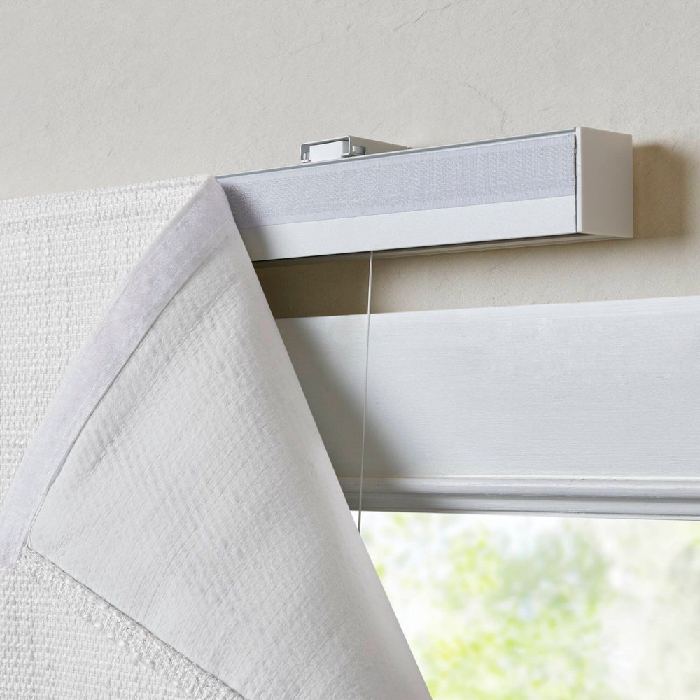 Blisstyle S 33x64 Inch Total Blackout Cordless Roman Shade White Linen ...