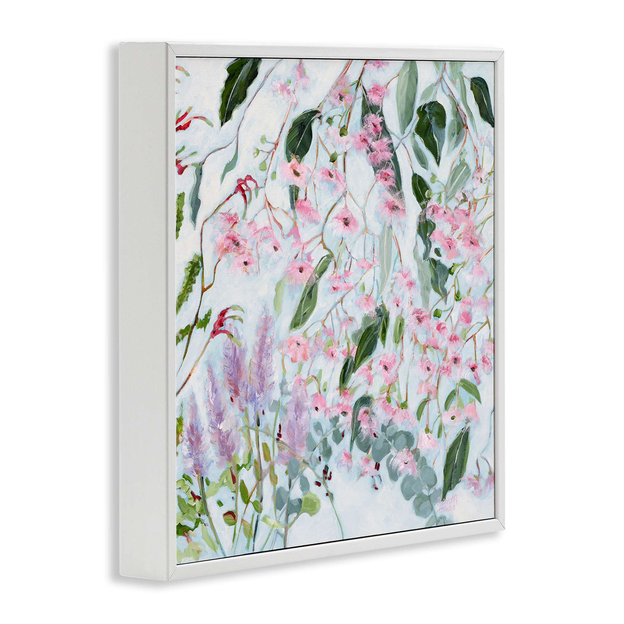 Stupell Industries Chic Pink Garden Blossoms White Framed Giclee Art By ...