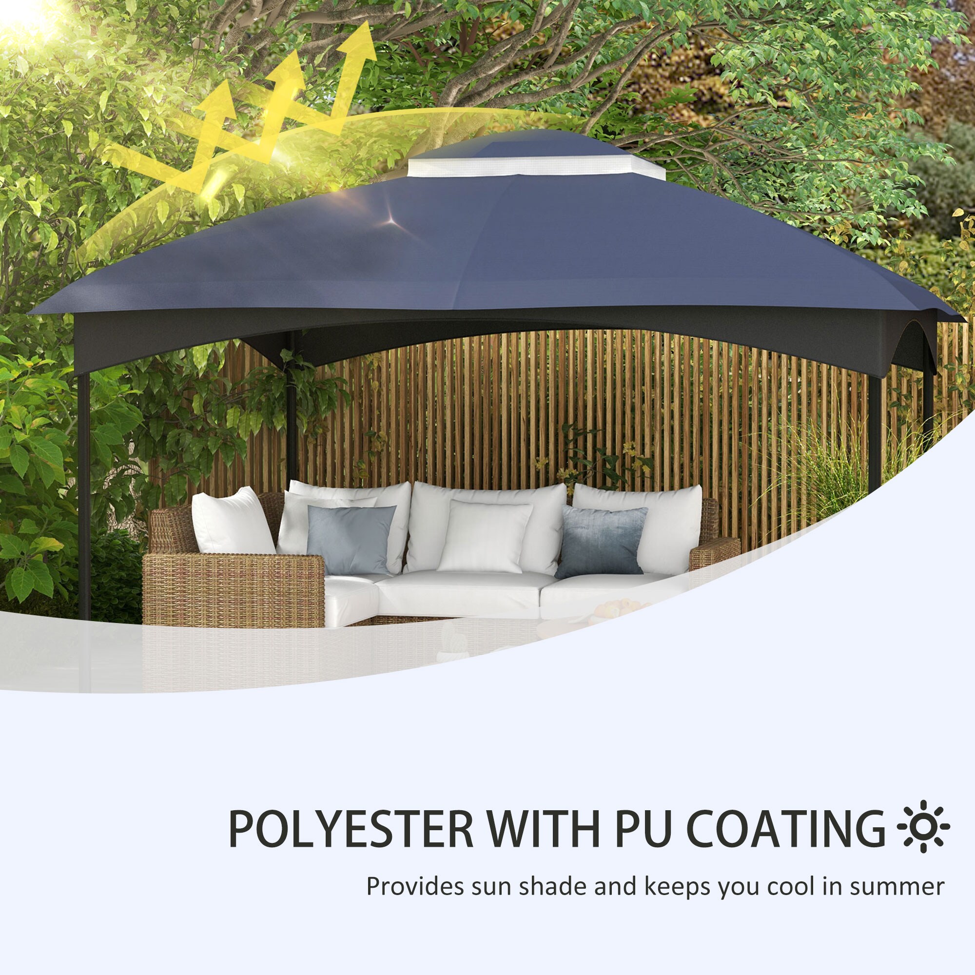 Damerin 12-ft x 10-ft Rectangle Blue Standard canopy in the Canopies ...
