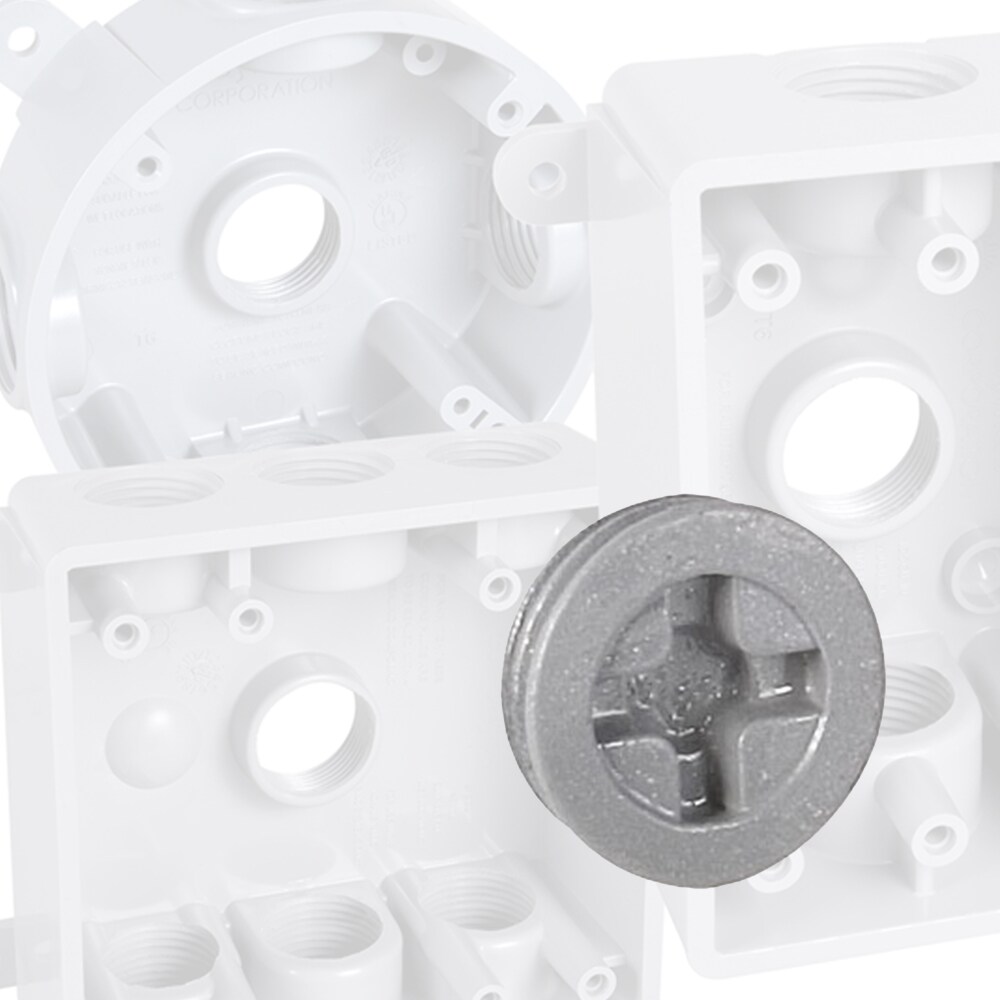 Hubbell 50-Pack 0.5-in Gray Metal Electrical Box Knockout Plug CP5050S ...