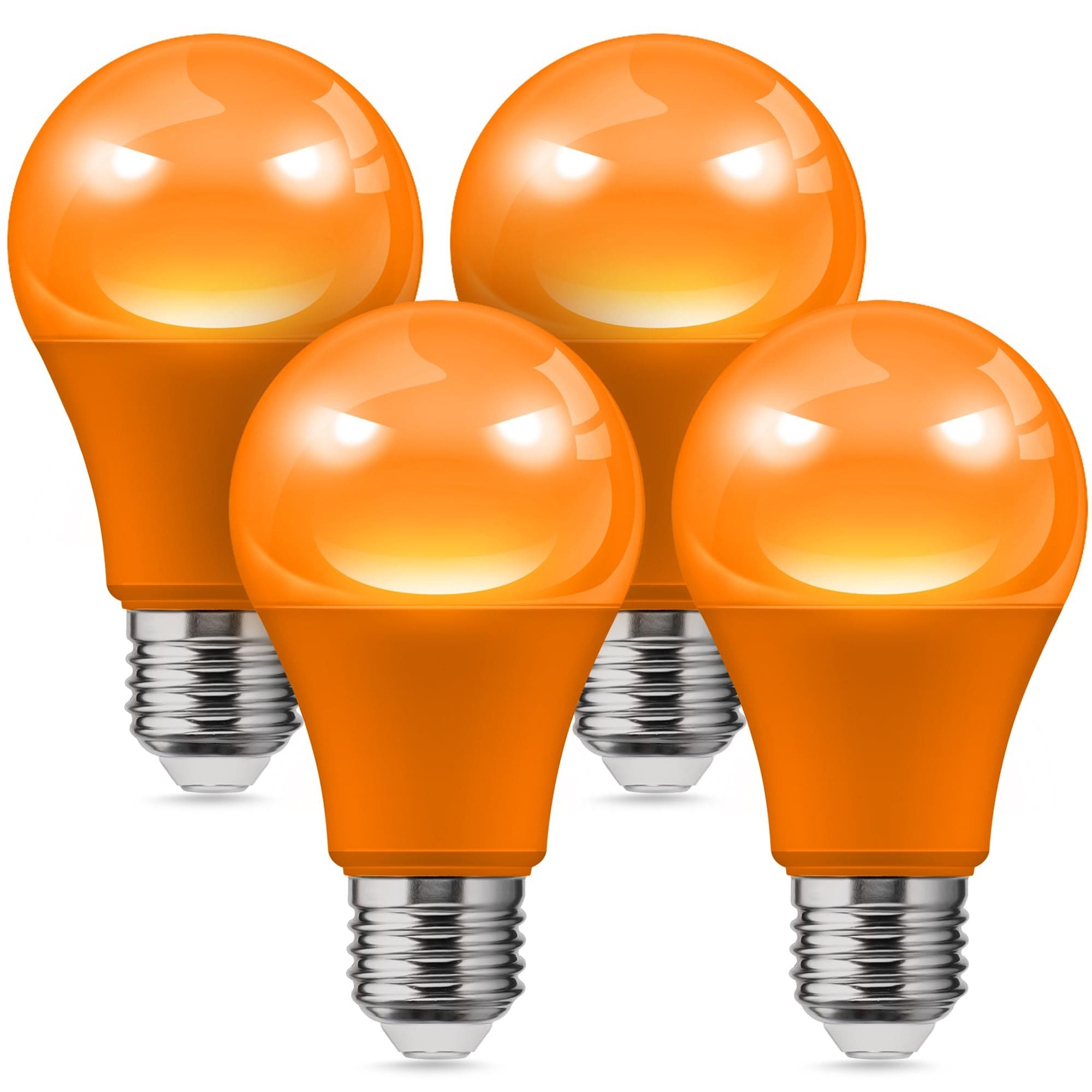 Oyezvary Halloween Orange LED Light Bulbs A19 9W 60W Equivalent E26 ...