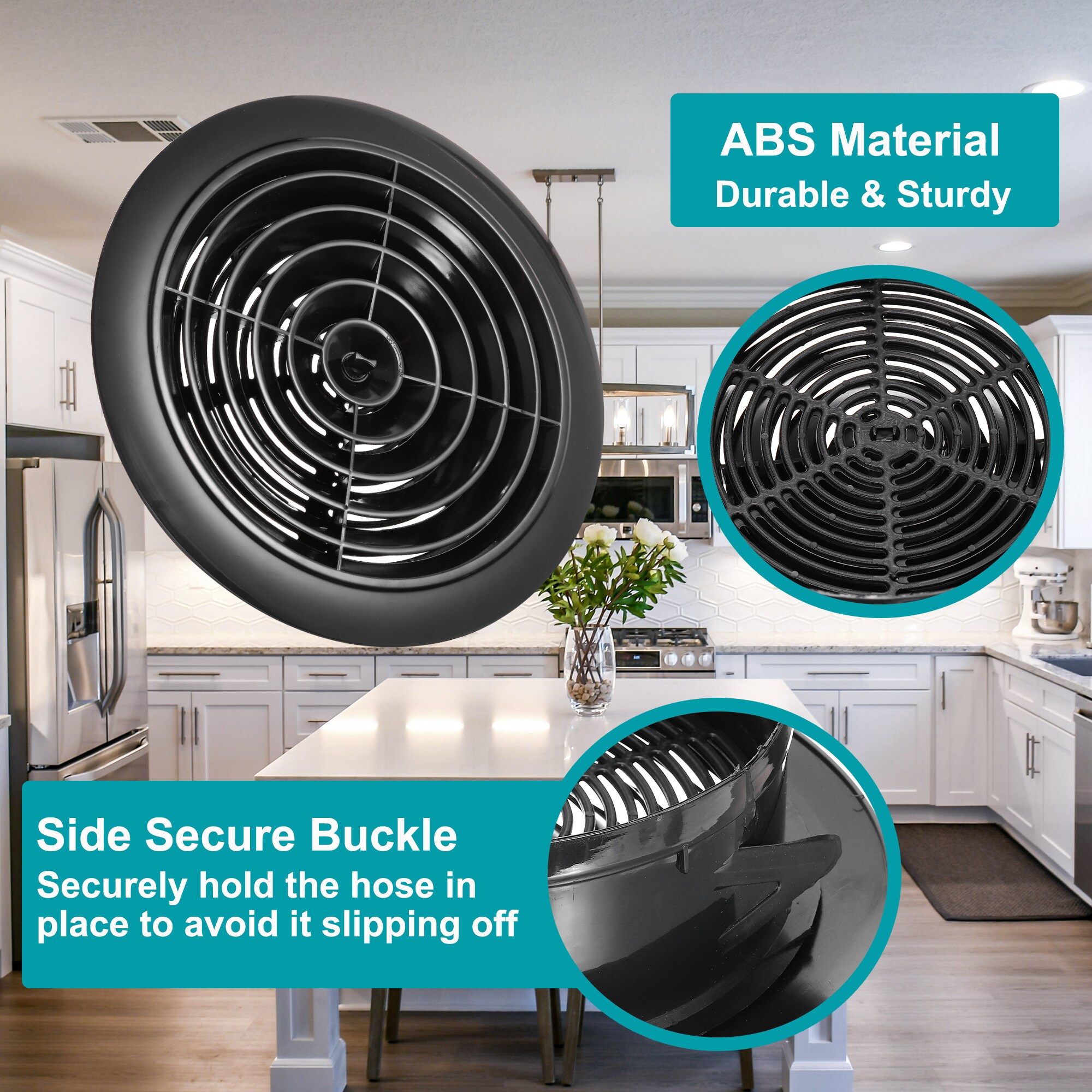PATIKIL 6inch Round Air Vent Cover Soffit Vents ABS Adjustable Ceiling ...