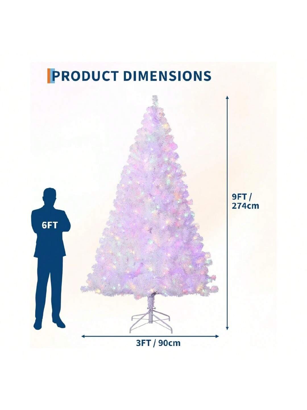 Garvee 9 Ft Rose Gold Prelit Christmas Tree Sparkle Tinsel Artificial ...