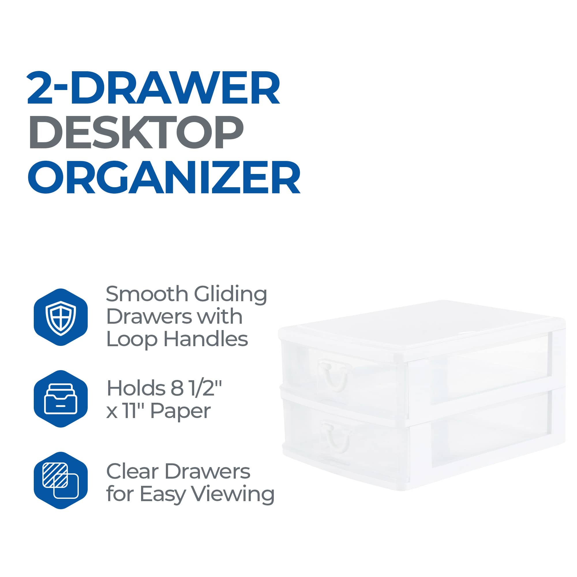 Gracious Living Deluxe 2 Drawer Storage Desktop and Countertop ...
