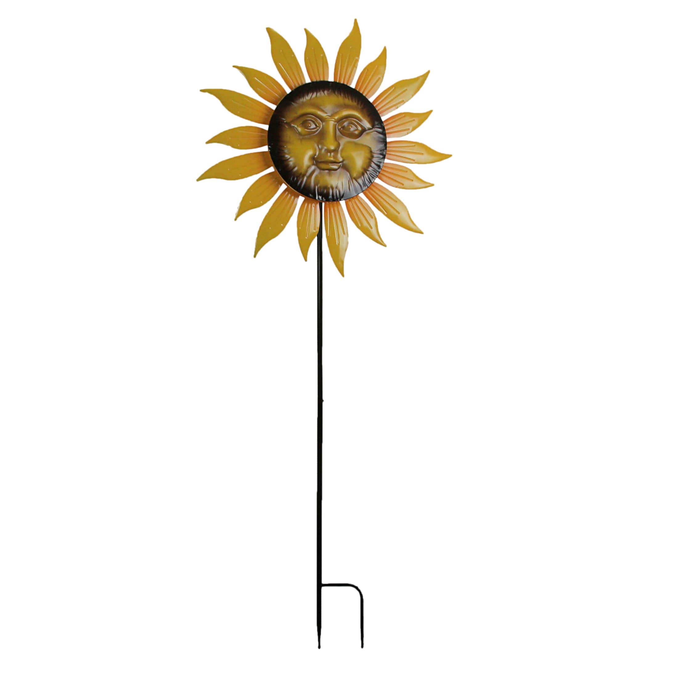 Things2Die4 Smiling Face Sunflower Garden Twirler Wind Spinner Stake 71 ...